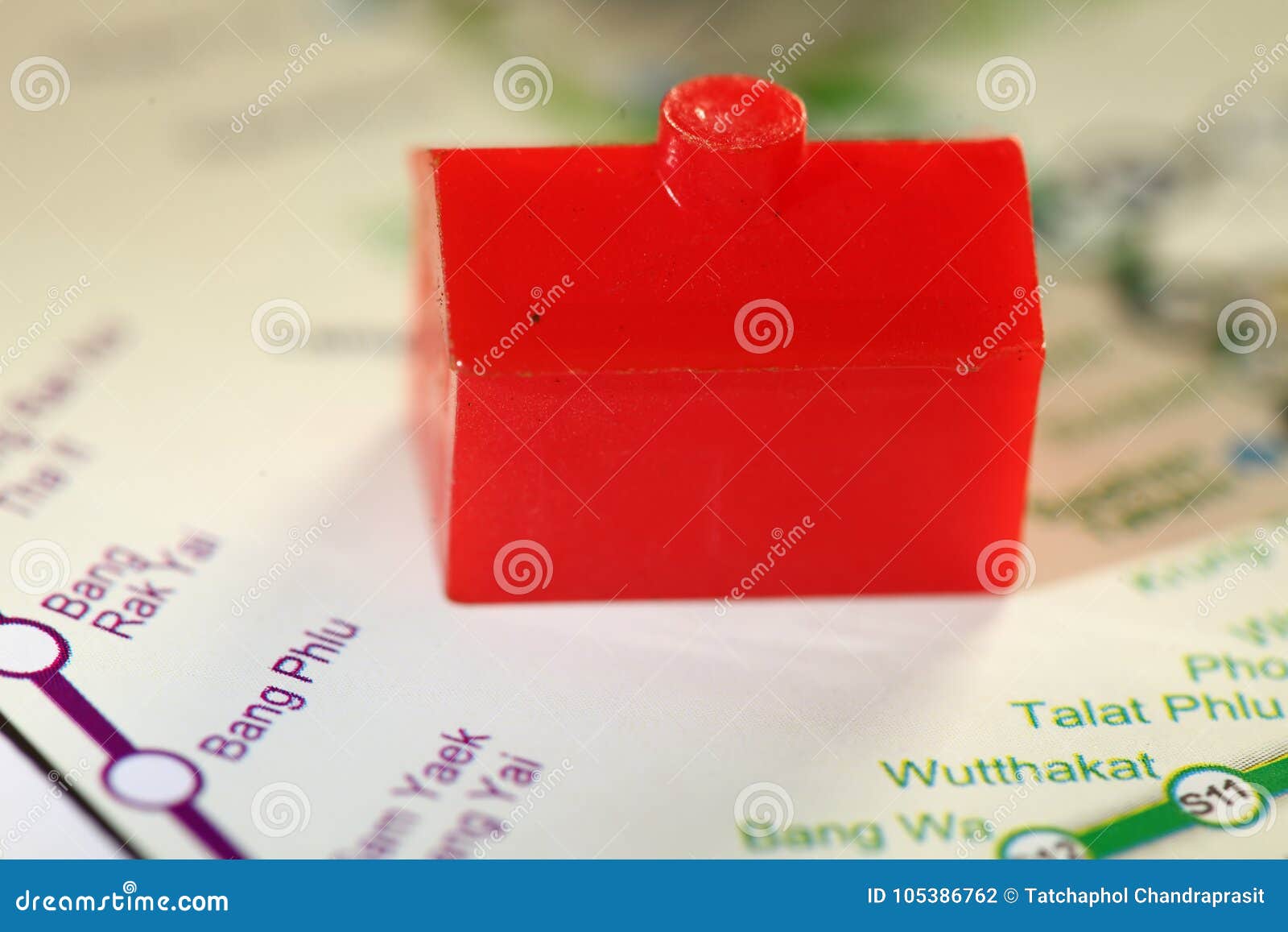 Miniature Plastic House Model and Map. Stock Photo - Image of guide ...