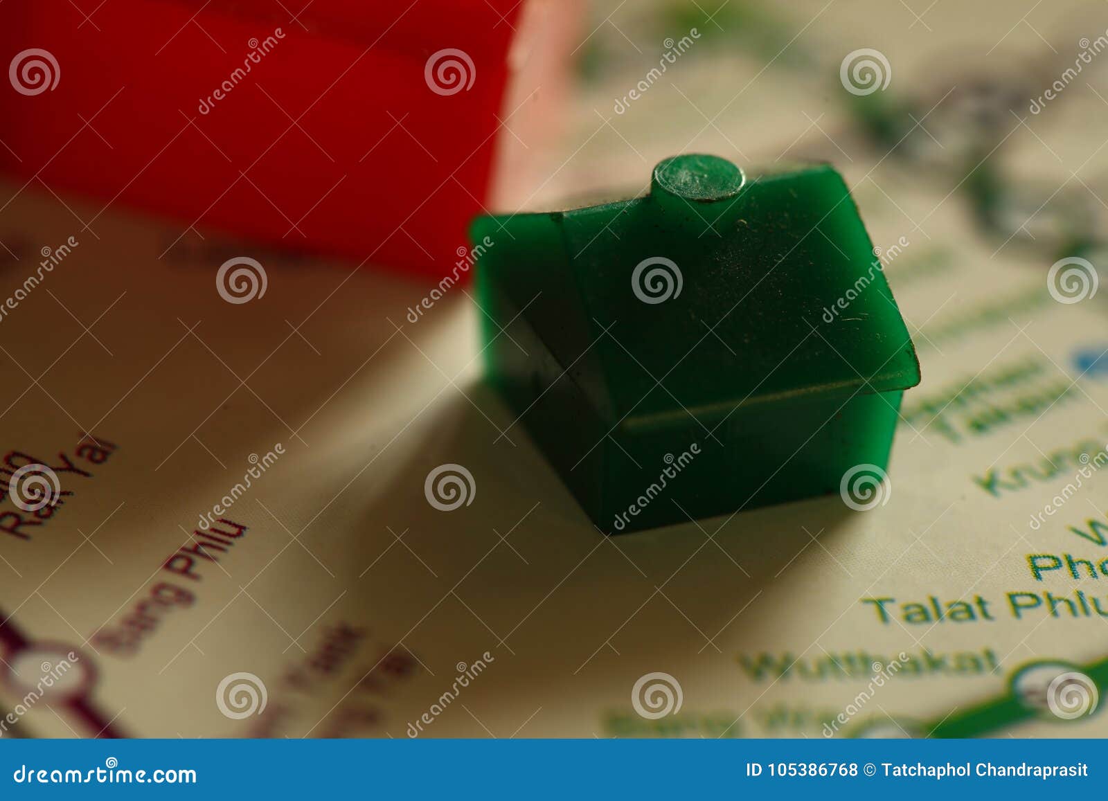 Miniature Plastic House Model and Map. Stock Photo - Image of purchase ...
