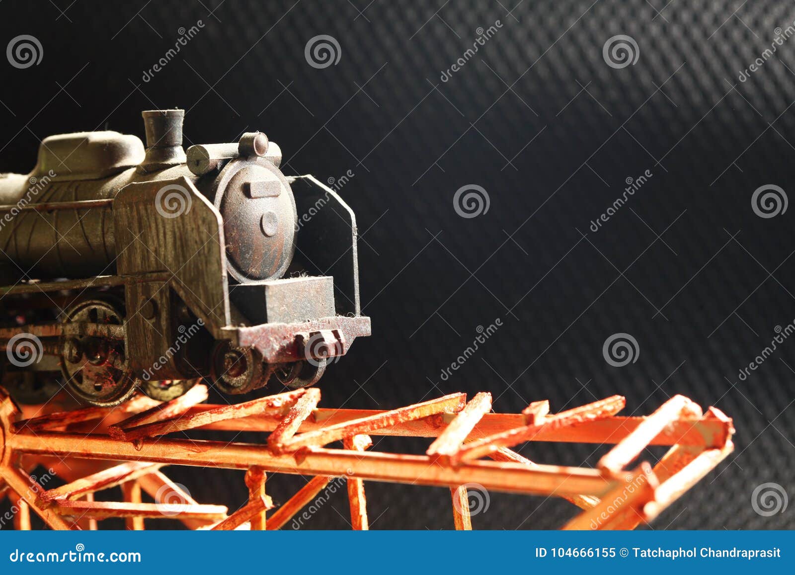 The Miniature Plastic Model Railroad on Bridge. Stock Image - Image of ...