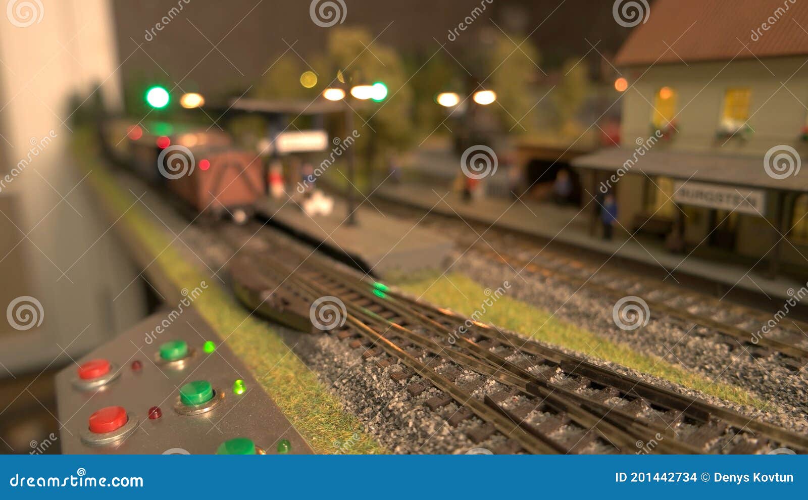 Miniature Railway and Control Panel. Stock Photo - Image of cargo ...