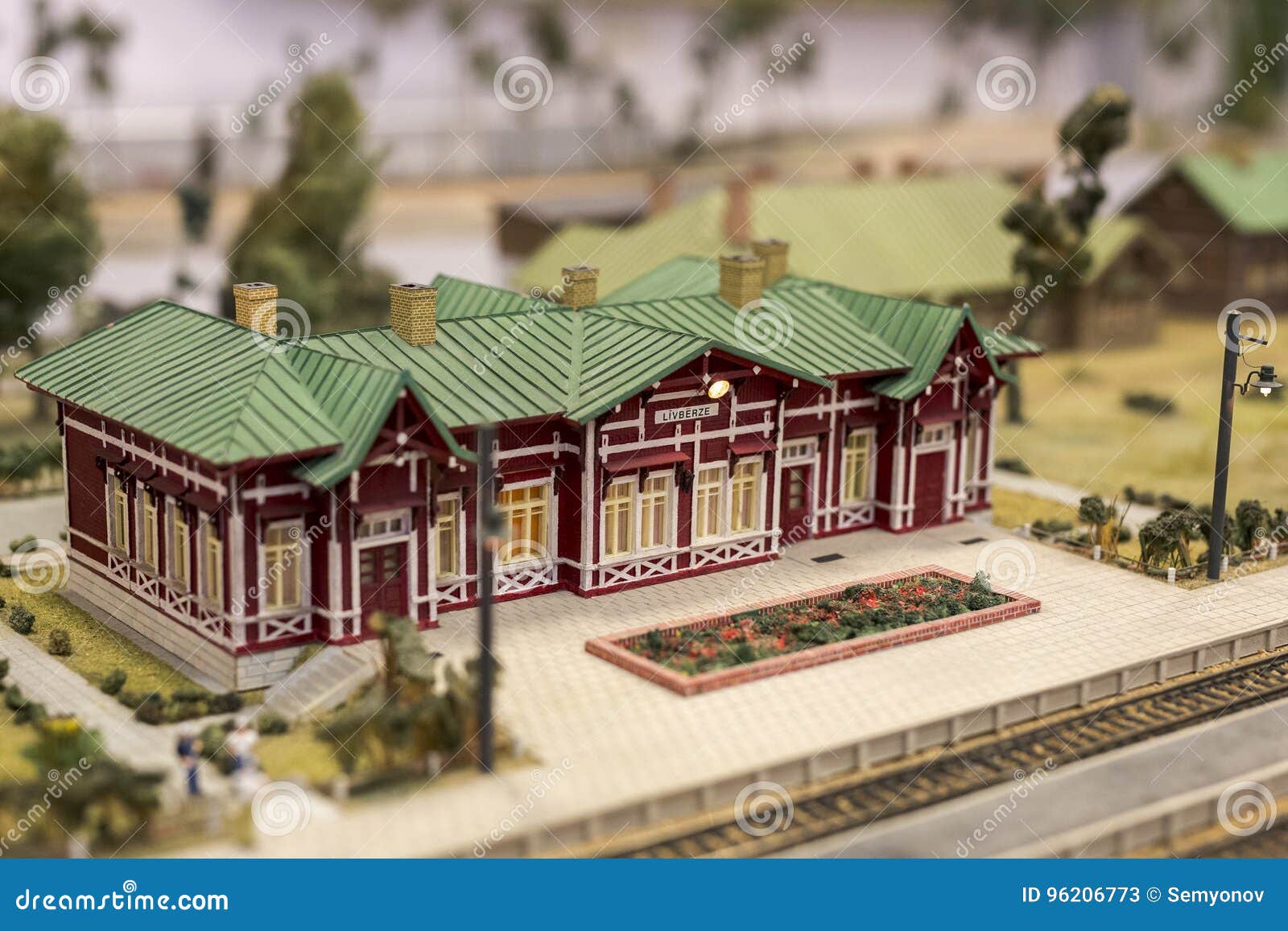 Miniature of Railway Station. Model of Retro Railroad Station Stock ...