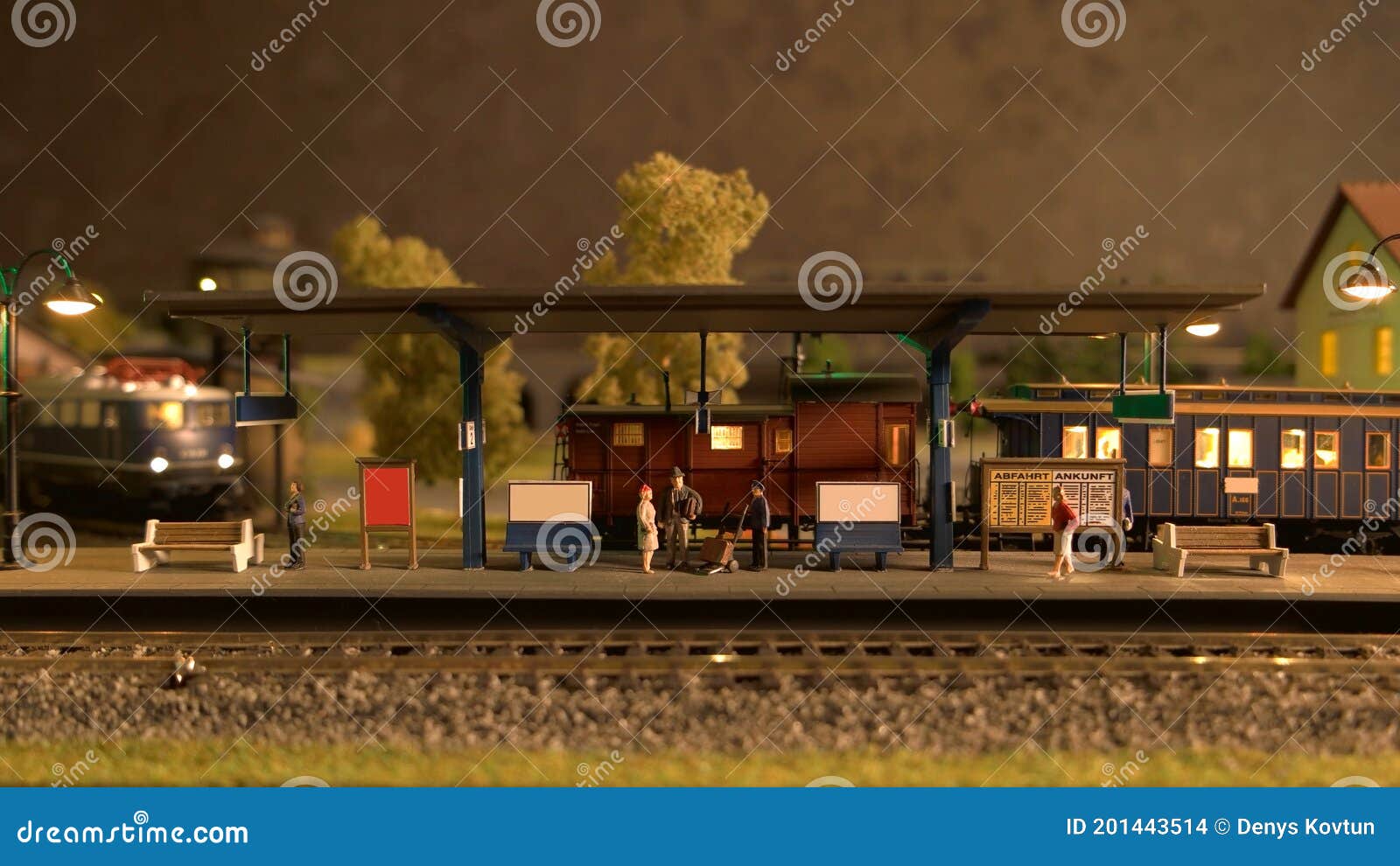 Miniature Replica of Railway Station Model. Stock Photo - Image of ...