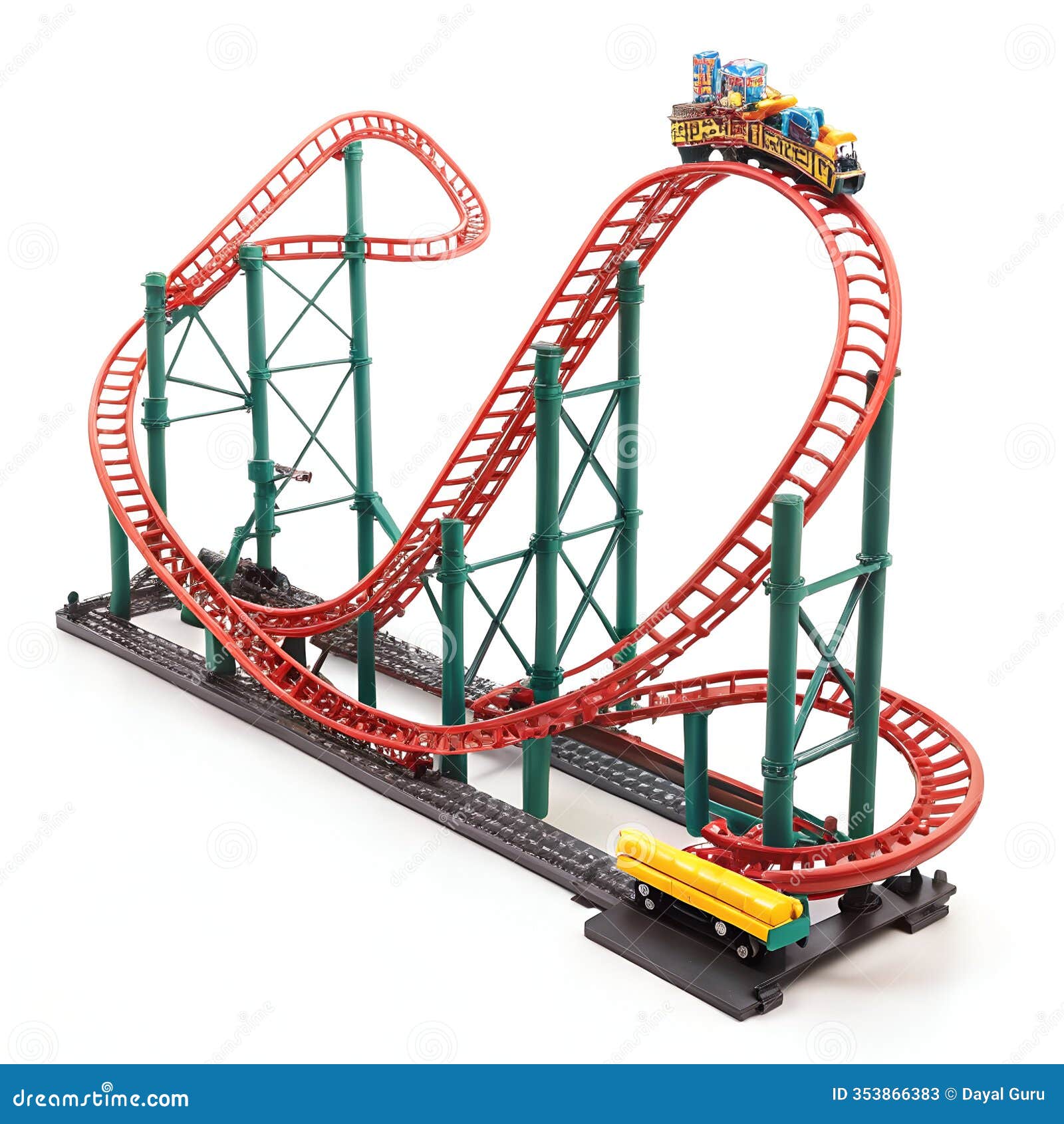 Miniature Roller Coaster Isolated on White Background Stock ...