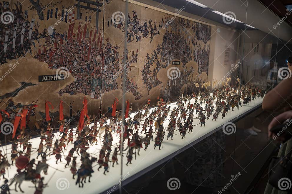 Miniature Samurai in War in Osaka Caste, Osaka Castle. Japan Editorial ...