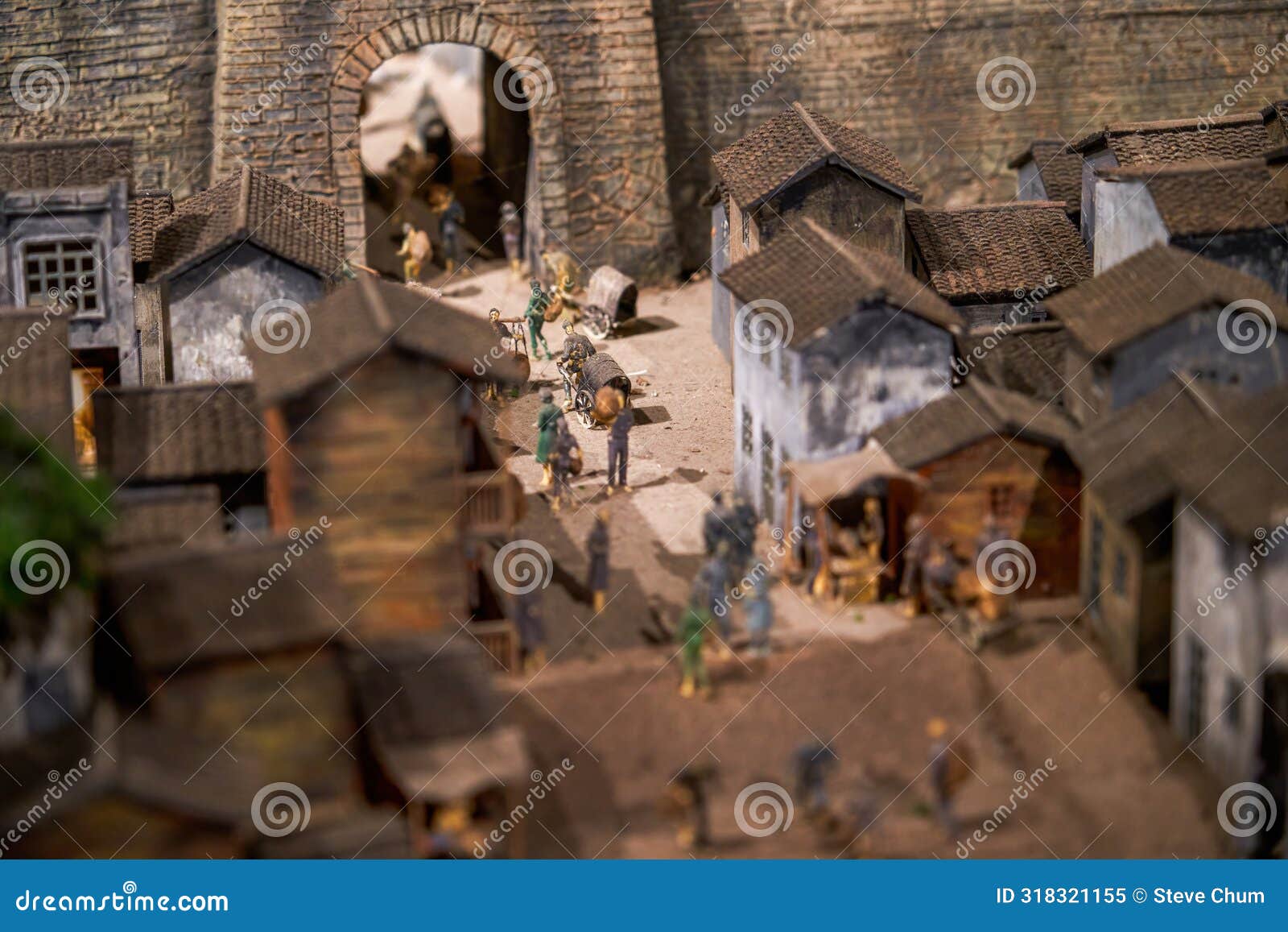 A Miniature Sand Table Model Landscape of an Ancient Chinese City ...