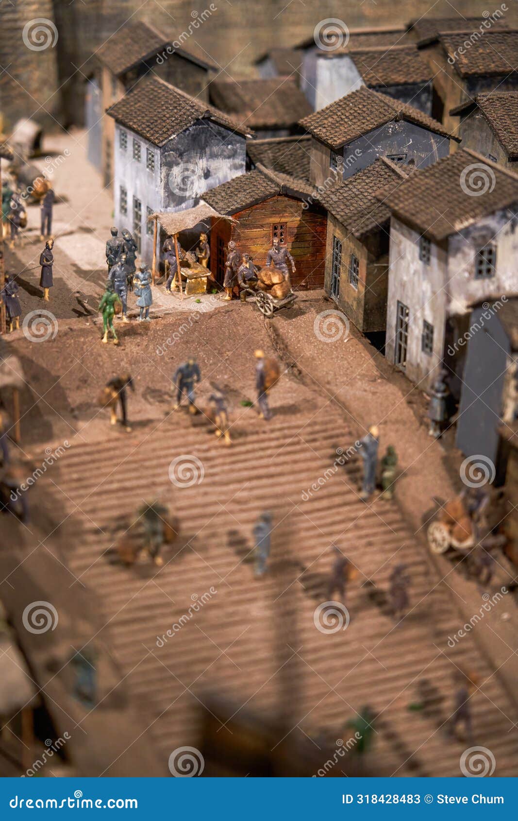 A Miniature Sand Table Model Landscape of an Ancient Chinese City ...