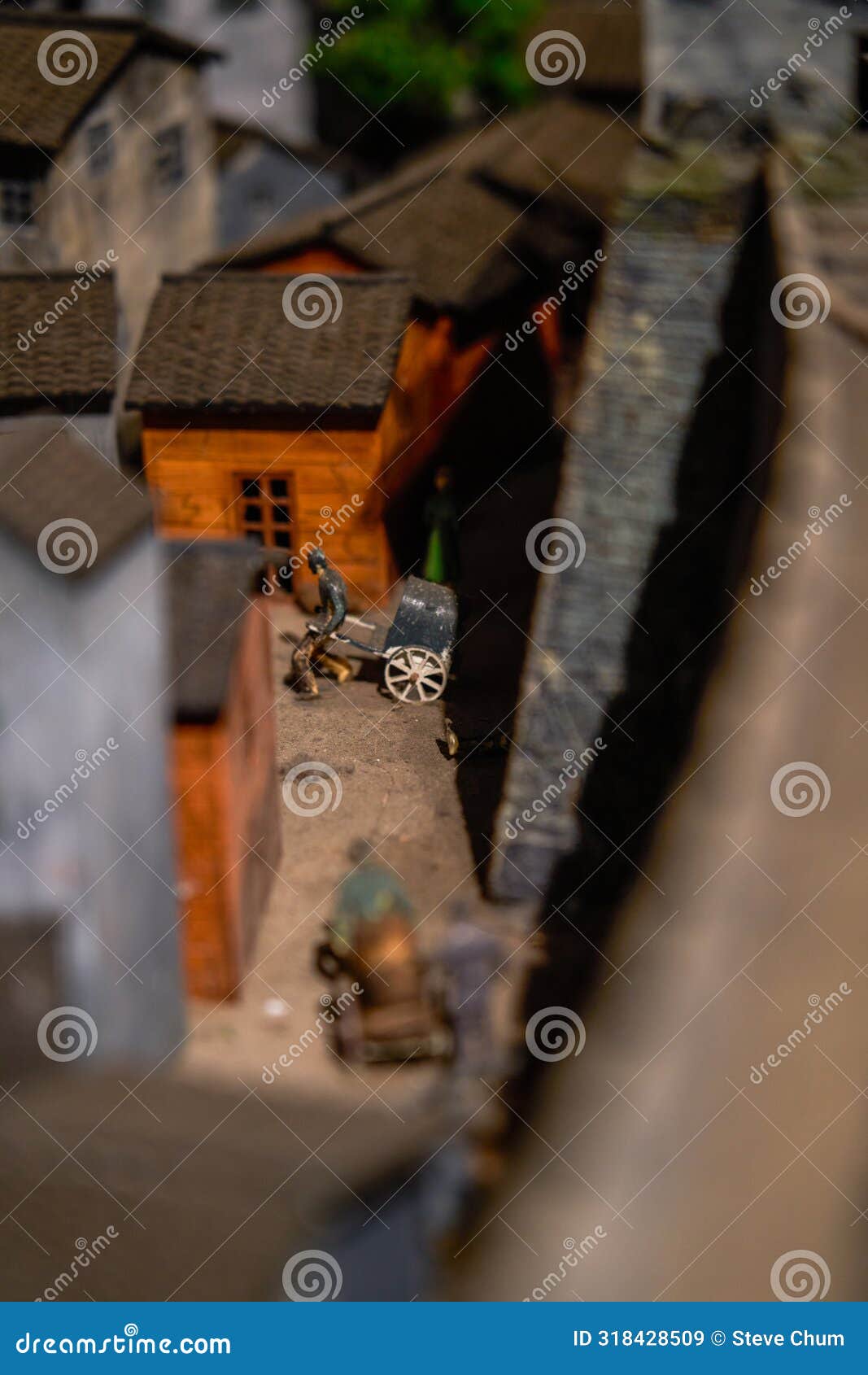 A Miniature Sand Table Model Landscape of an Ancient Chinese City ...