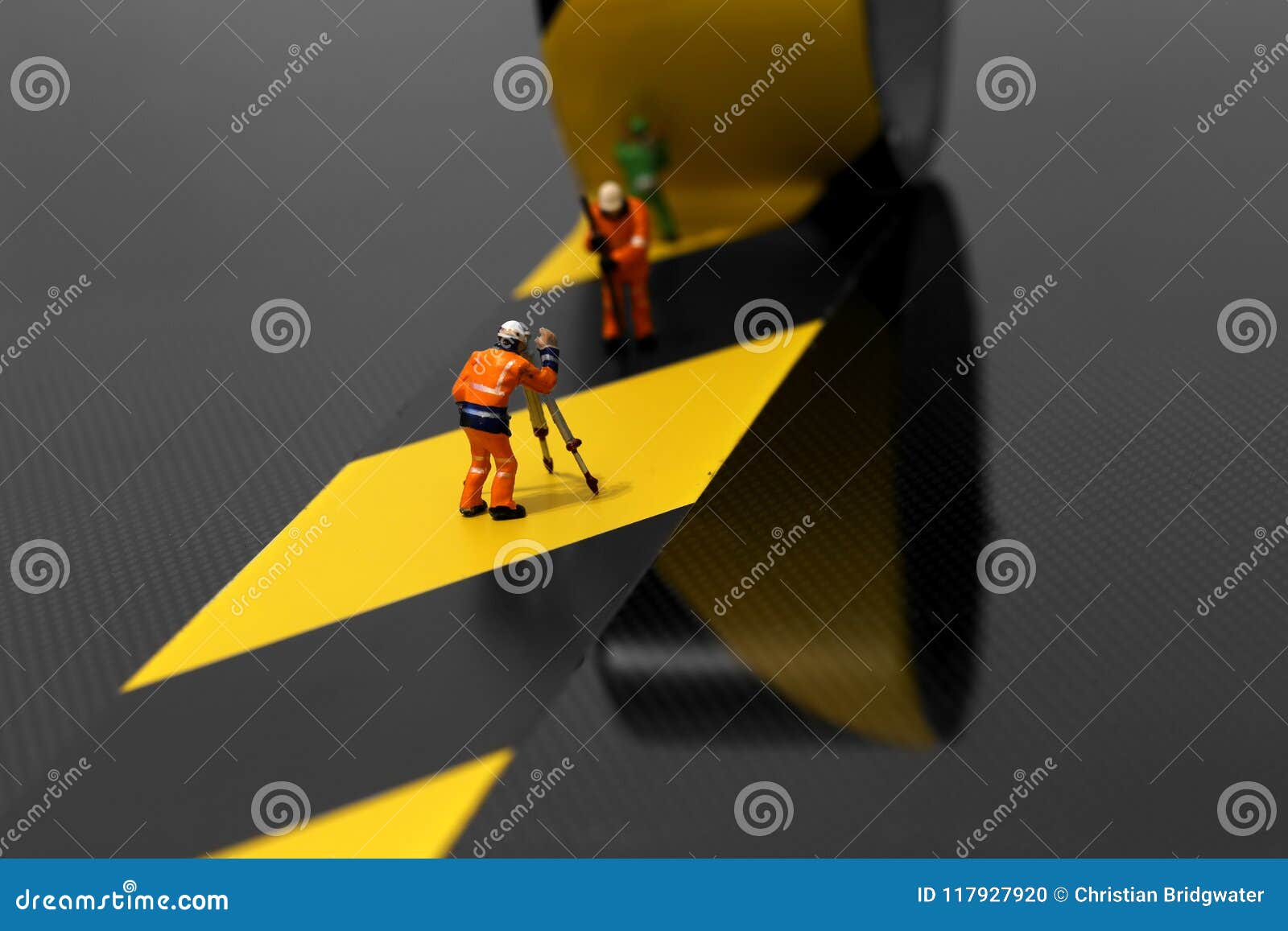 Miniature Scale Model Construction Workers With An Industrial Electric ...