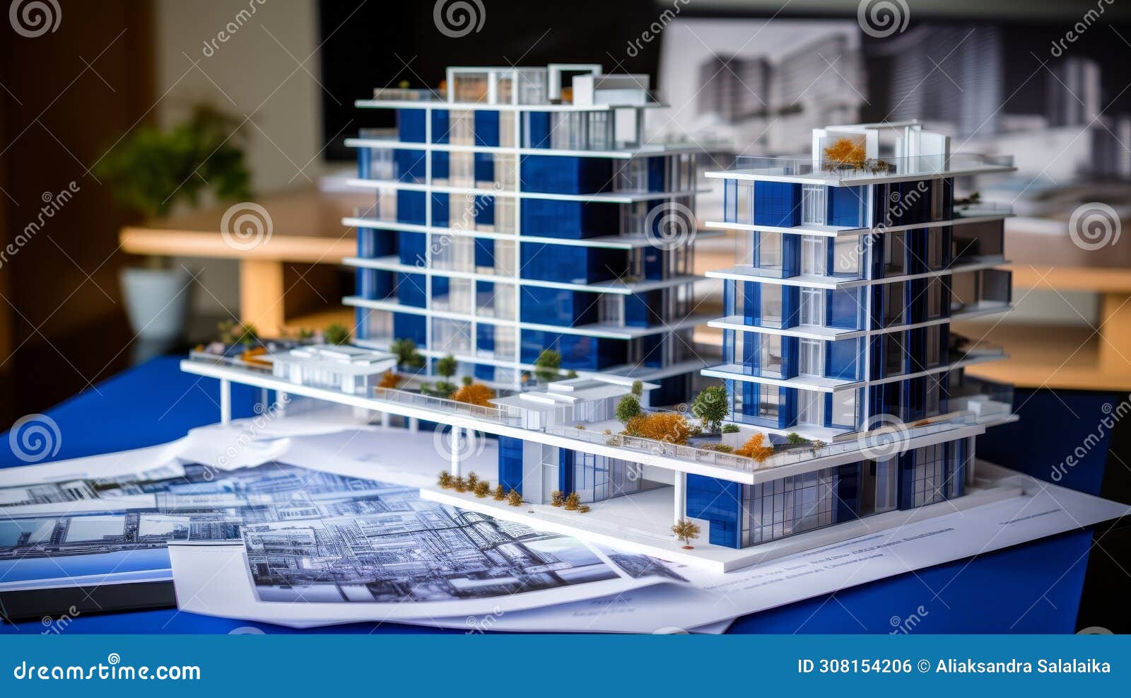 Miniature Scale Model of Modern Building Complex Project on Office ...
