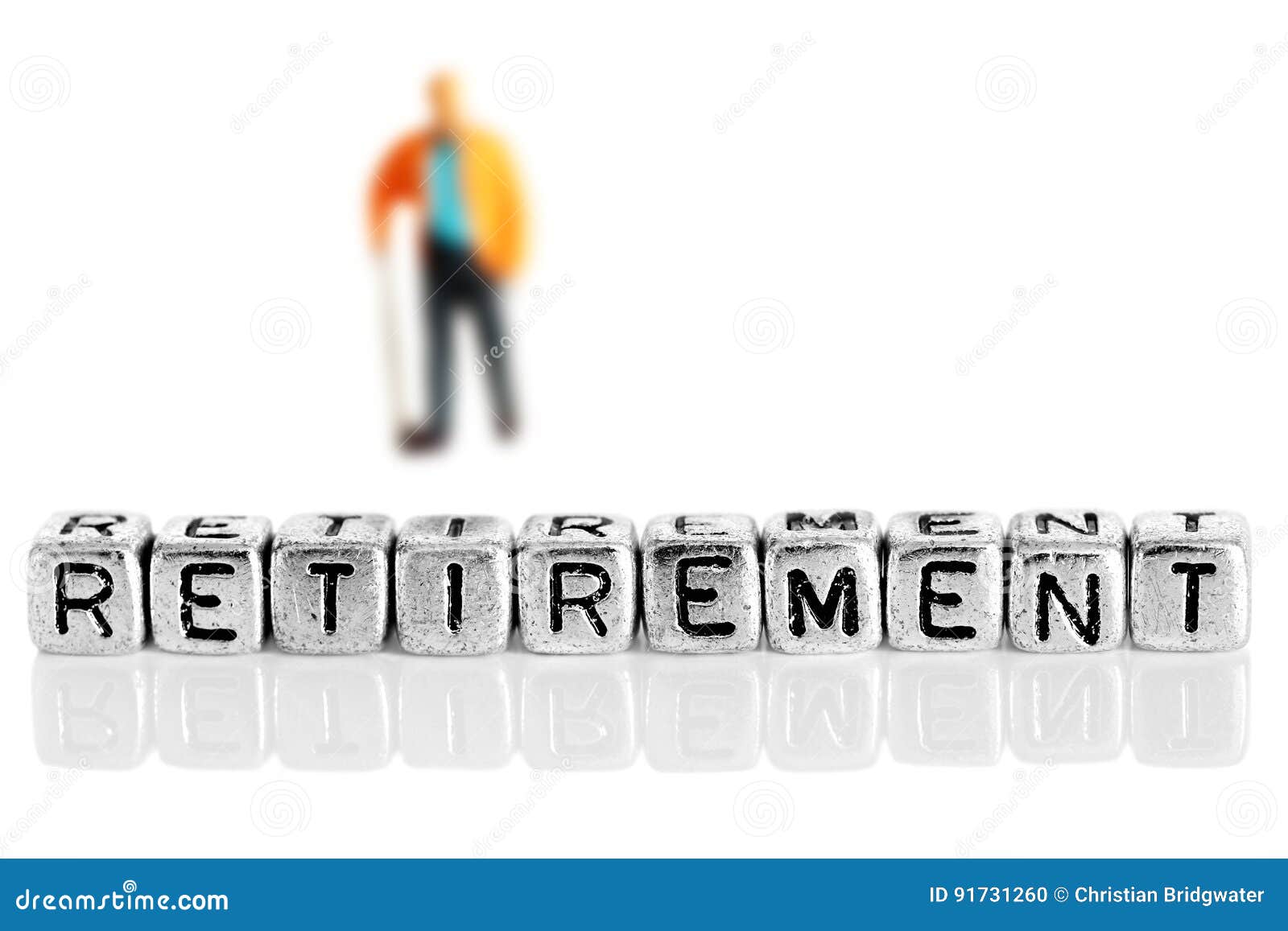 Miniature Scale Model Pensioner with the Word Retirement Stock Photo ...