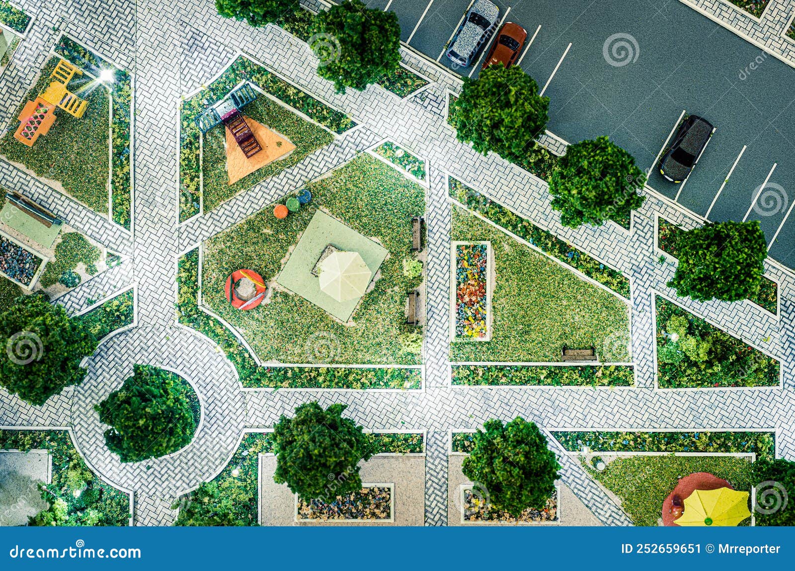 Miniature Scaled Model of City Public Spaces Stock Image - Image of ...