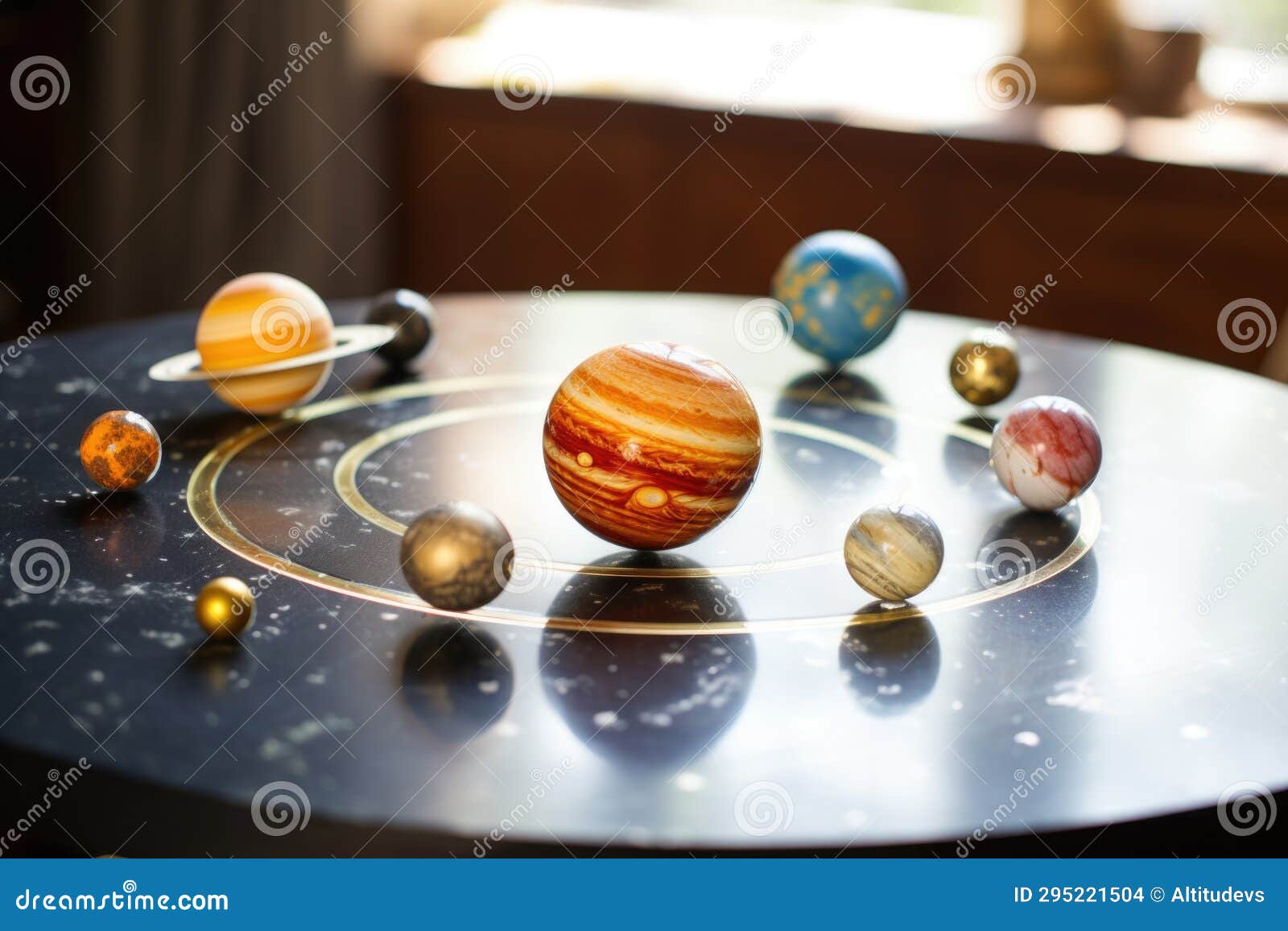 A Miniature of Solar System on a Table Stock Photo - Image of science ...