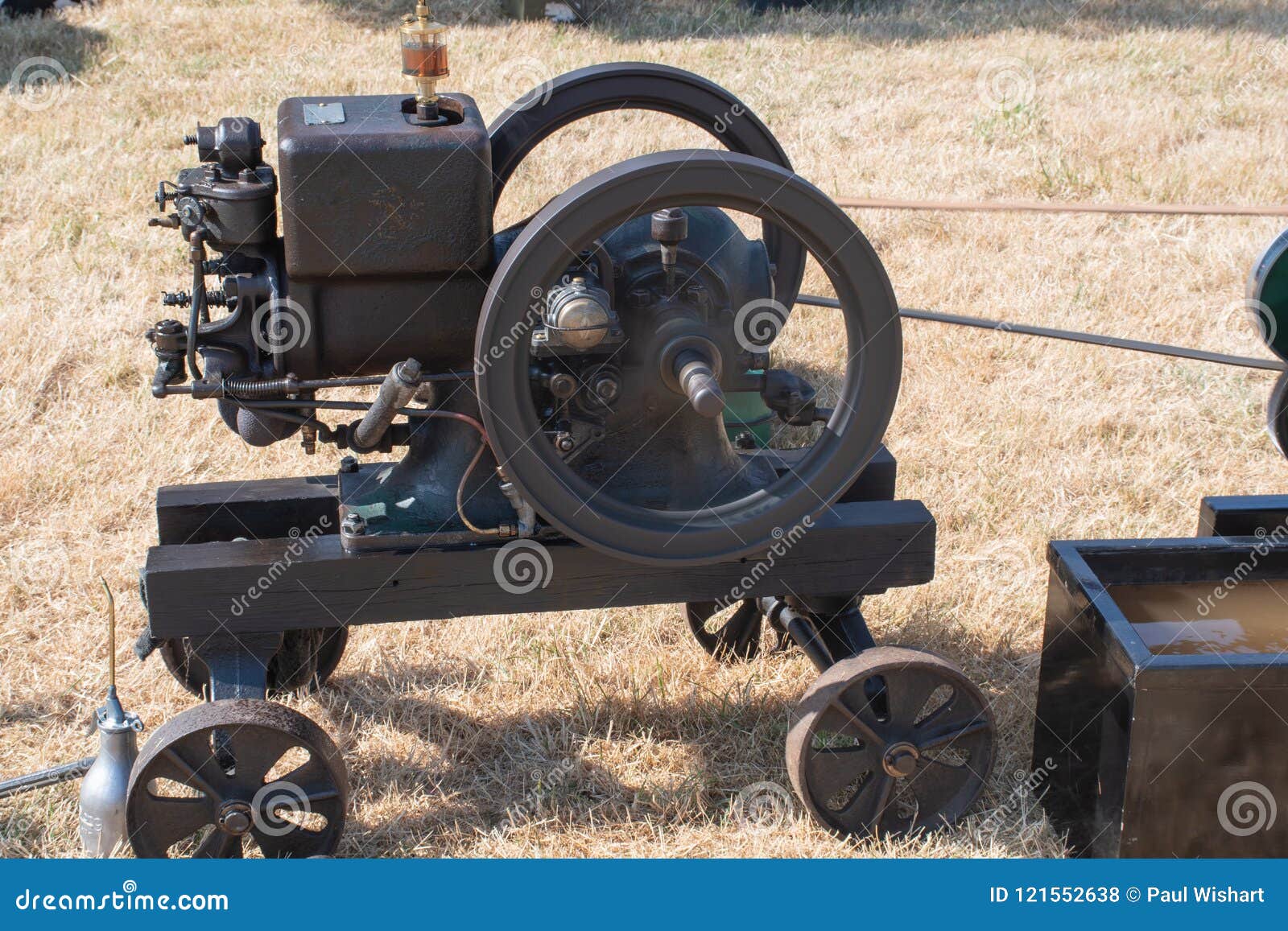 Miniature Steam Engine with Wheel Stock Photo - Image of victorian ...