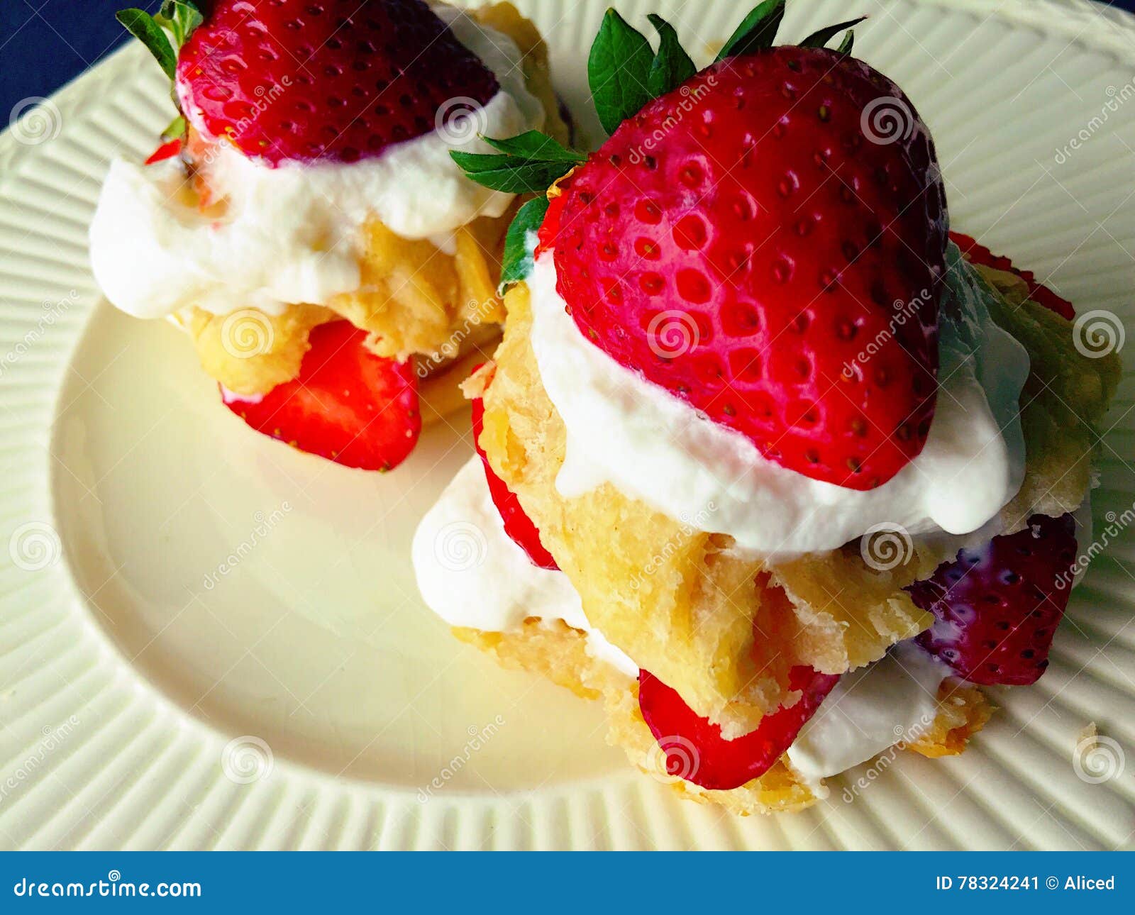 Miniature Strawberry Shortcakes Stock Image - Image of plate, camera ...