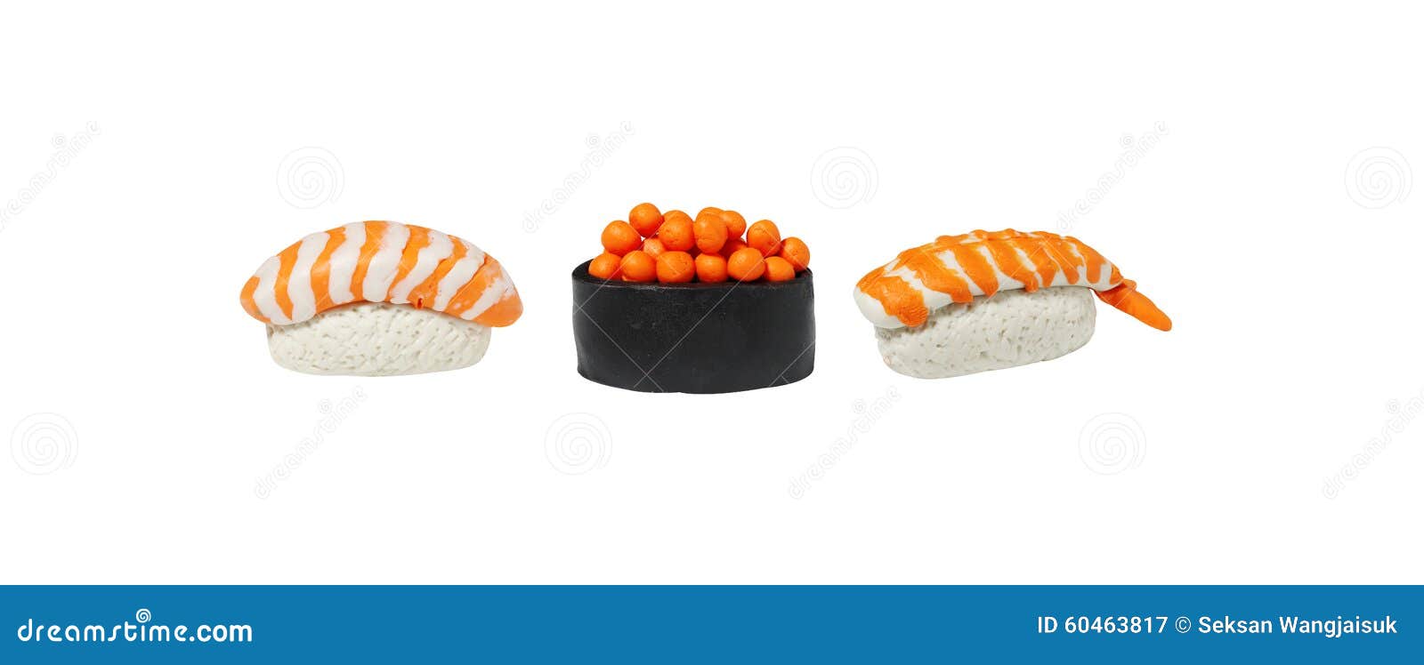 Miniature Sushi Model from Japanese Clay Stock Image - Image of meal ...