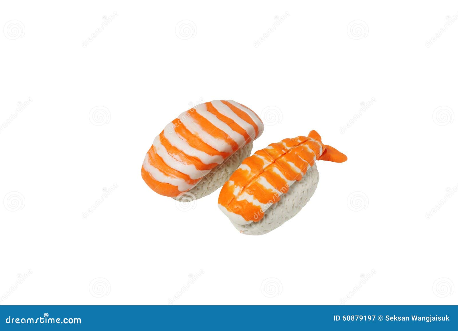 Miniature Sushi Model from Japanese Clay Stock Image - Image of seafood ...