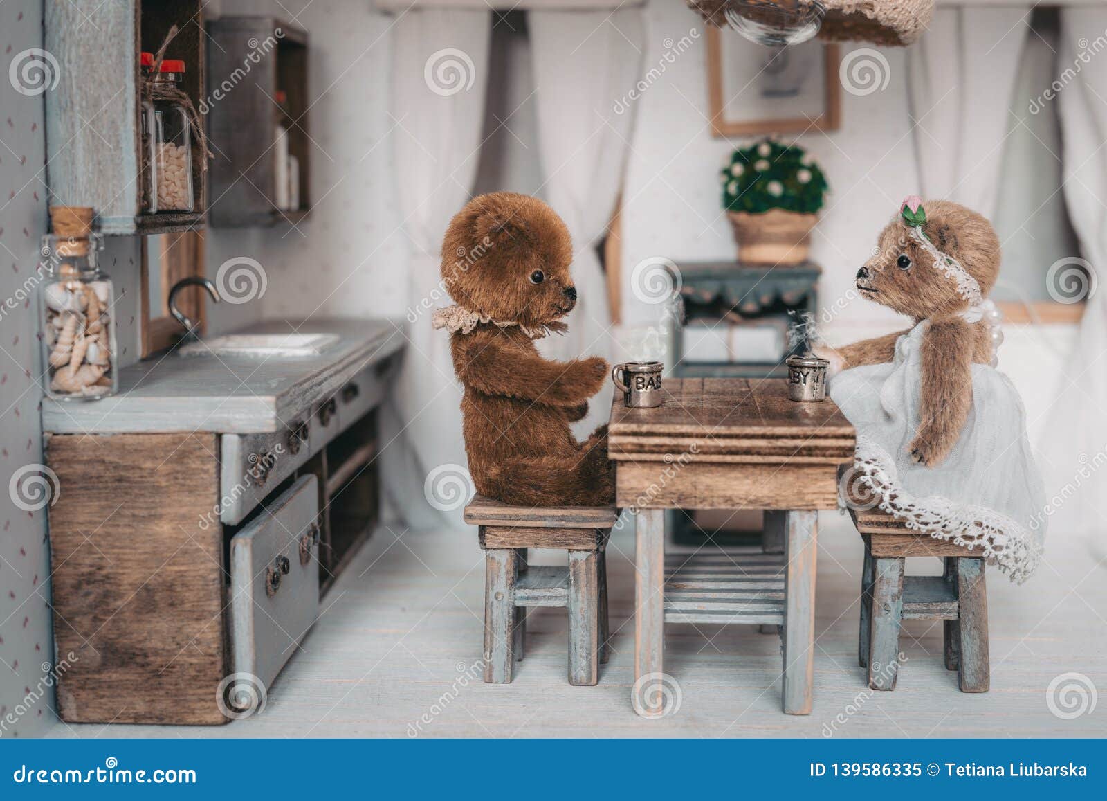 Miniature teddy bears. stock image. Image of animal - 139586335