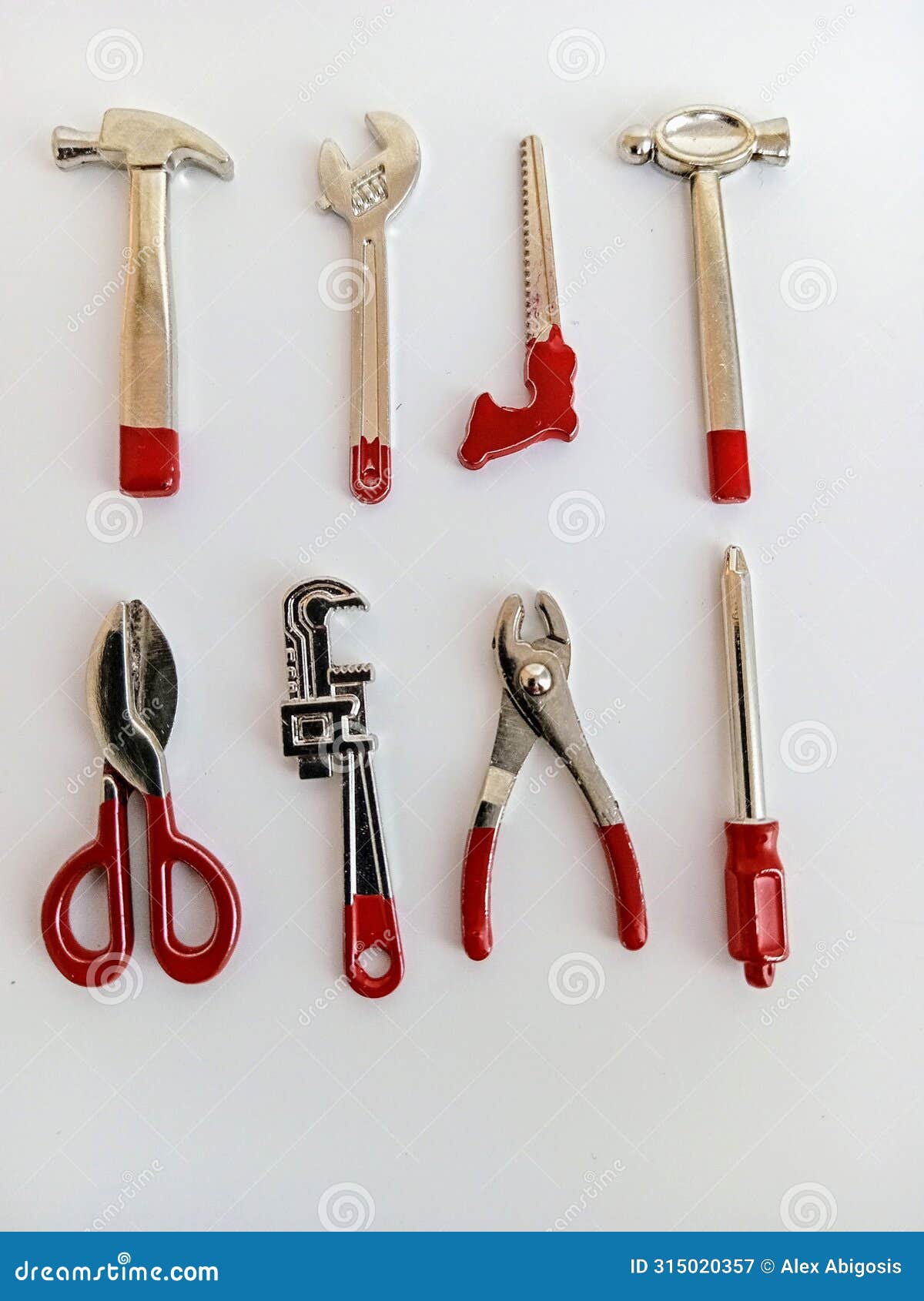 Miniature Tools on a White Background Stock Image - Image of white ...