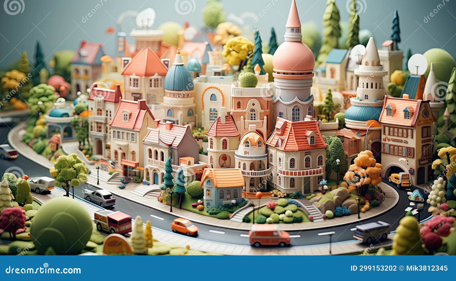 Miniature toy city. stock illustration. Illustration of artificial ...