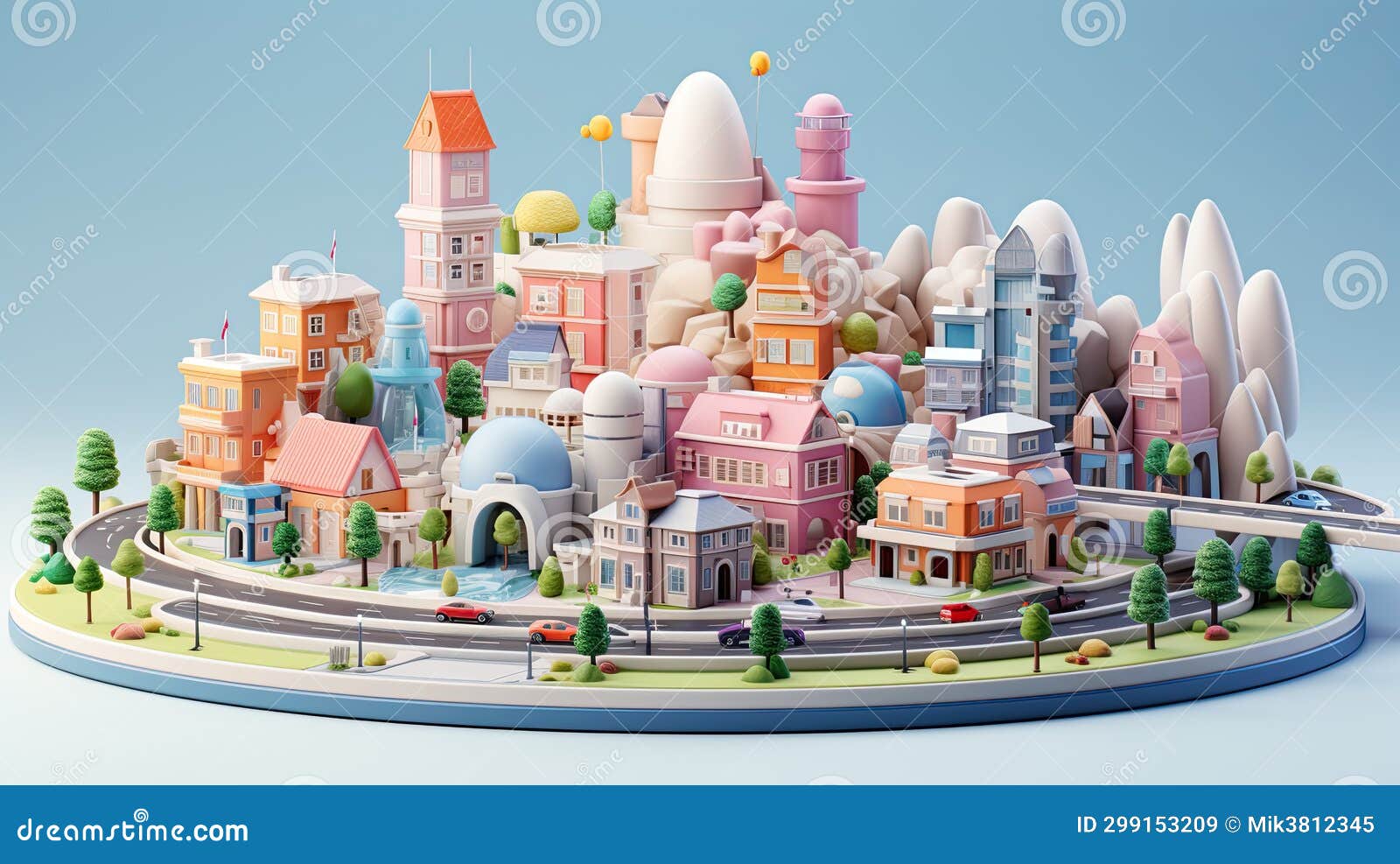 Miniature toy city. stock illustration. Illustration of scale - 299153209