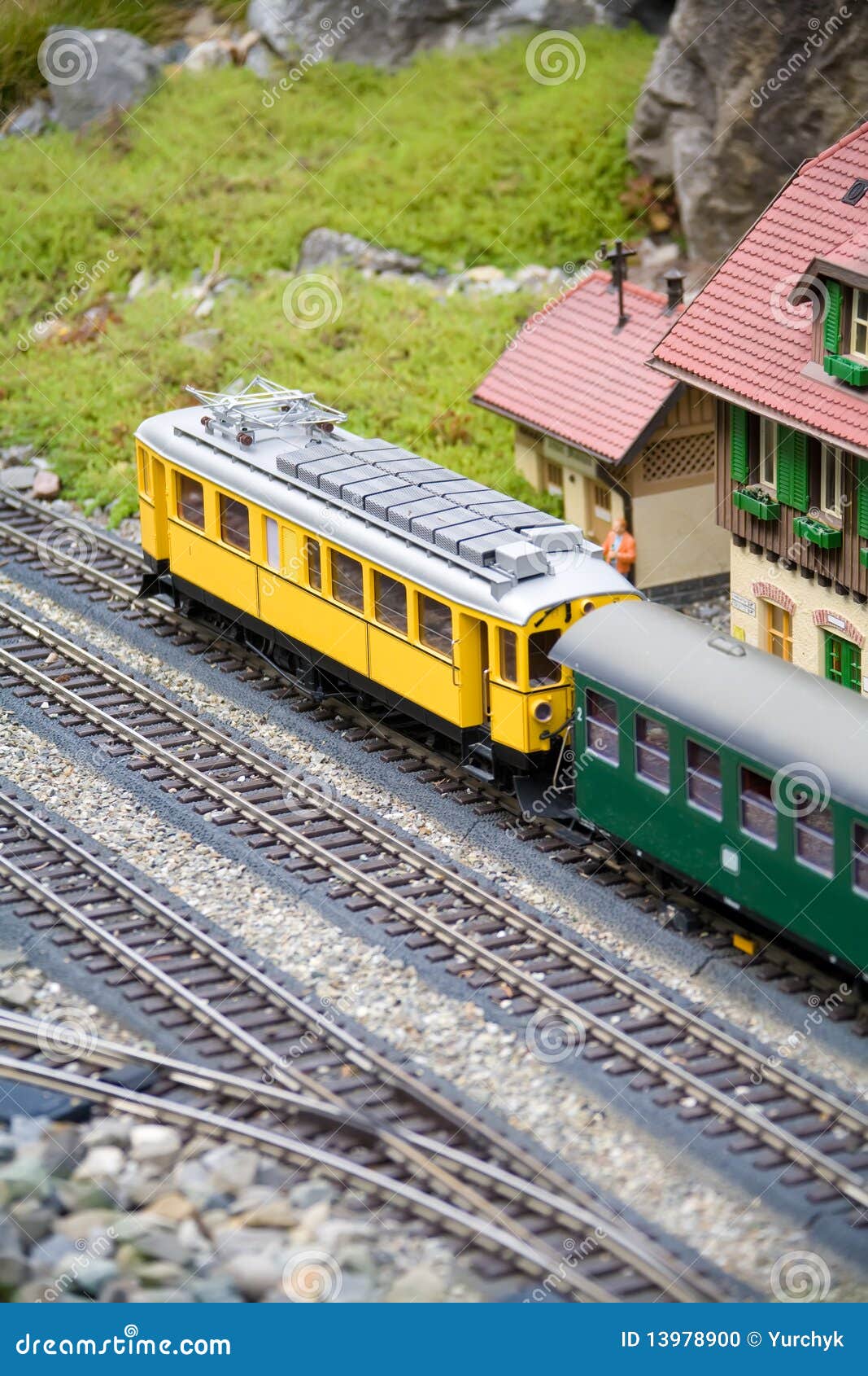 Miniature Toy Model of Old Train Stock Photo - Image of railway ...