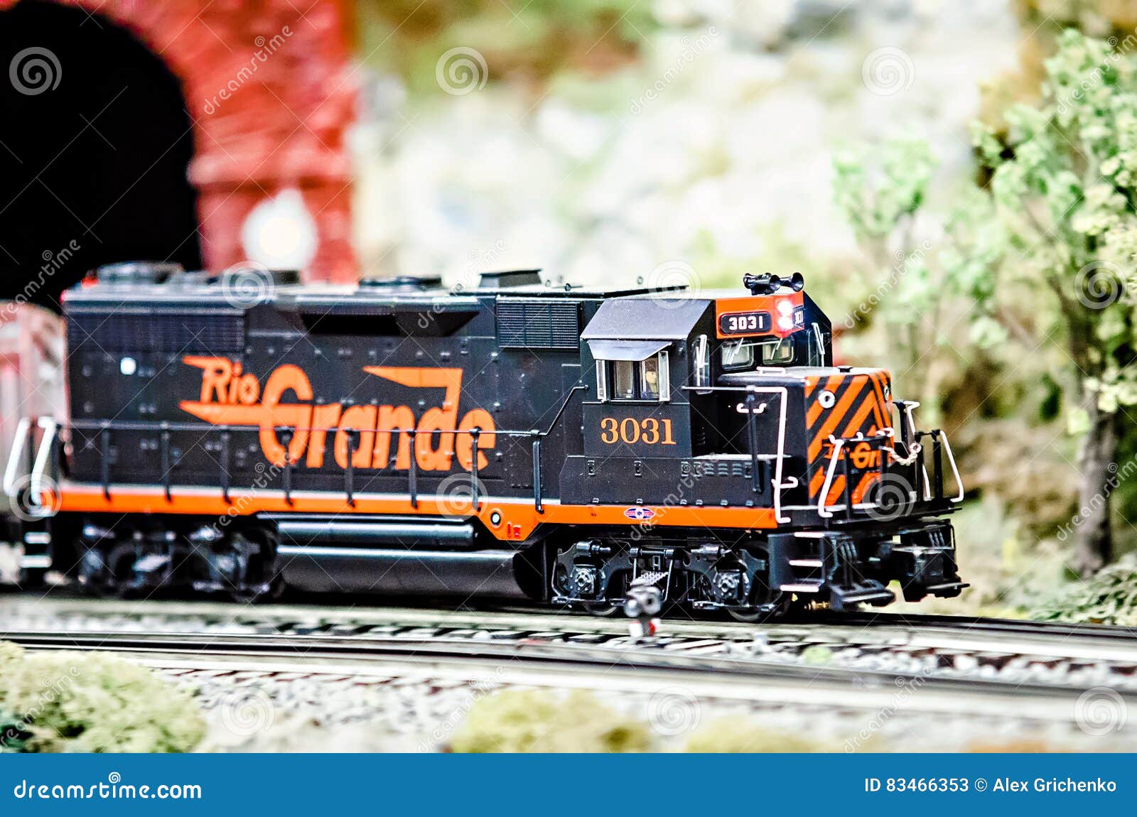 Miniature Toy Model Train Locomotives on Display Stock Image - Image of ...