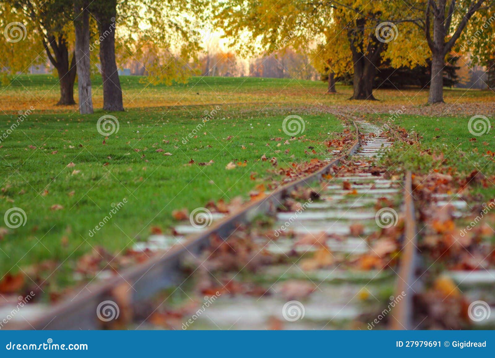 Miniature train track stock image. Image of colors, autumn - 27979691