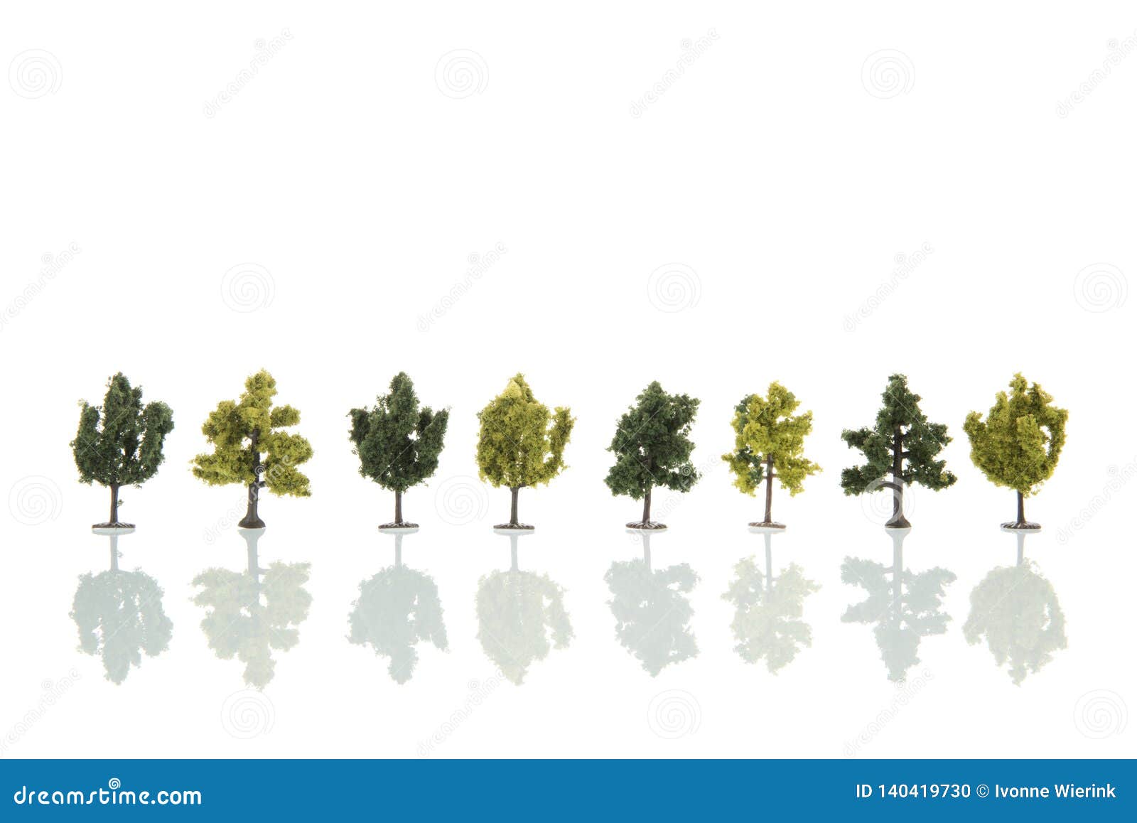 Miniature Trees Isolated Over White Background Stock Photo - Image of ...