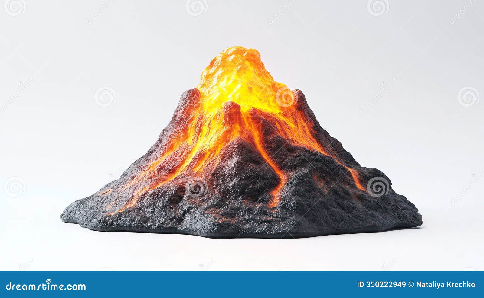 A Realistic Volcano Model Featuring Eruption Effects and Glowing Lava ...