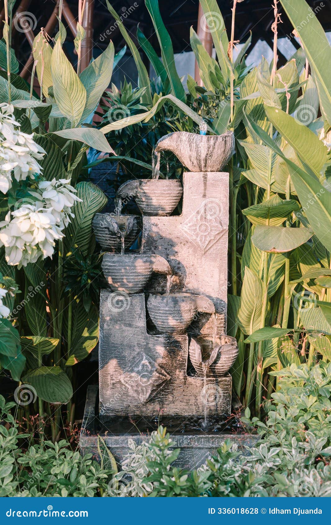 Miniature Waterfall Decoration Inside a Home, Featuring a Cascading ...