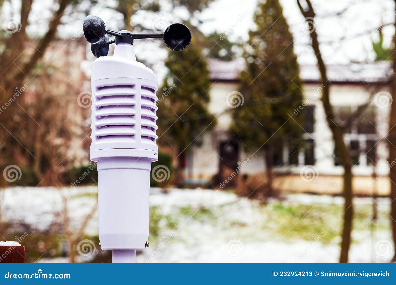 Miniature White Anemometer with a Place for the Test, Horizontal Stock ...