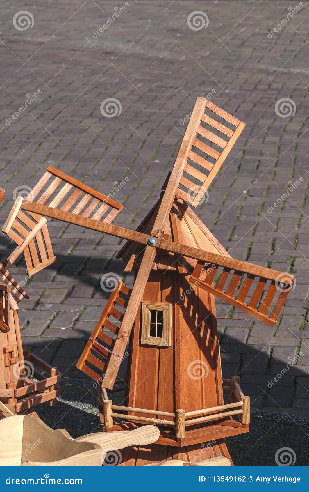 Miniature Windmill on the Street Stock Photo - Image of building ...