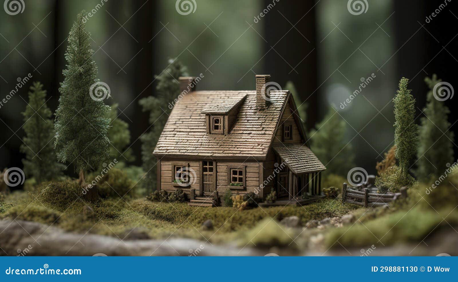 Miniature Wooden House in Forest. Eco Friendly Mini House. Stock Photo ...