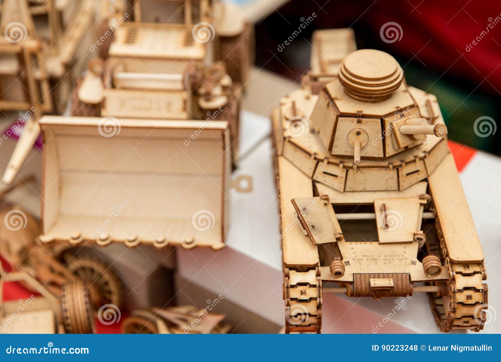 Miniature Wooden Scale Model of Soviet Tank Gears Stock Photo - Image ...
