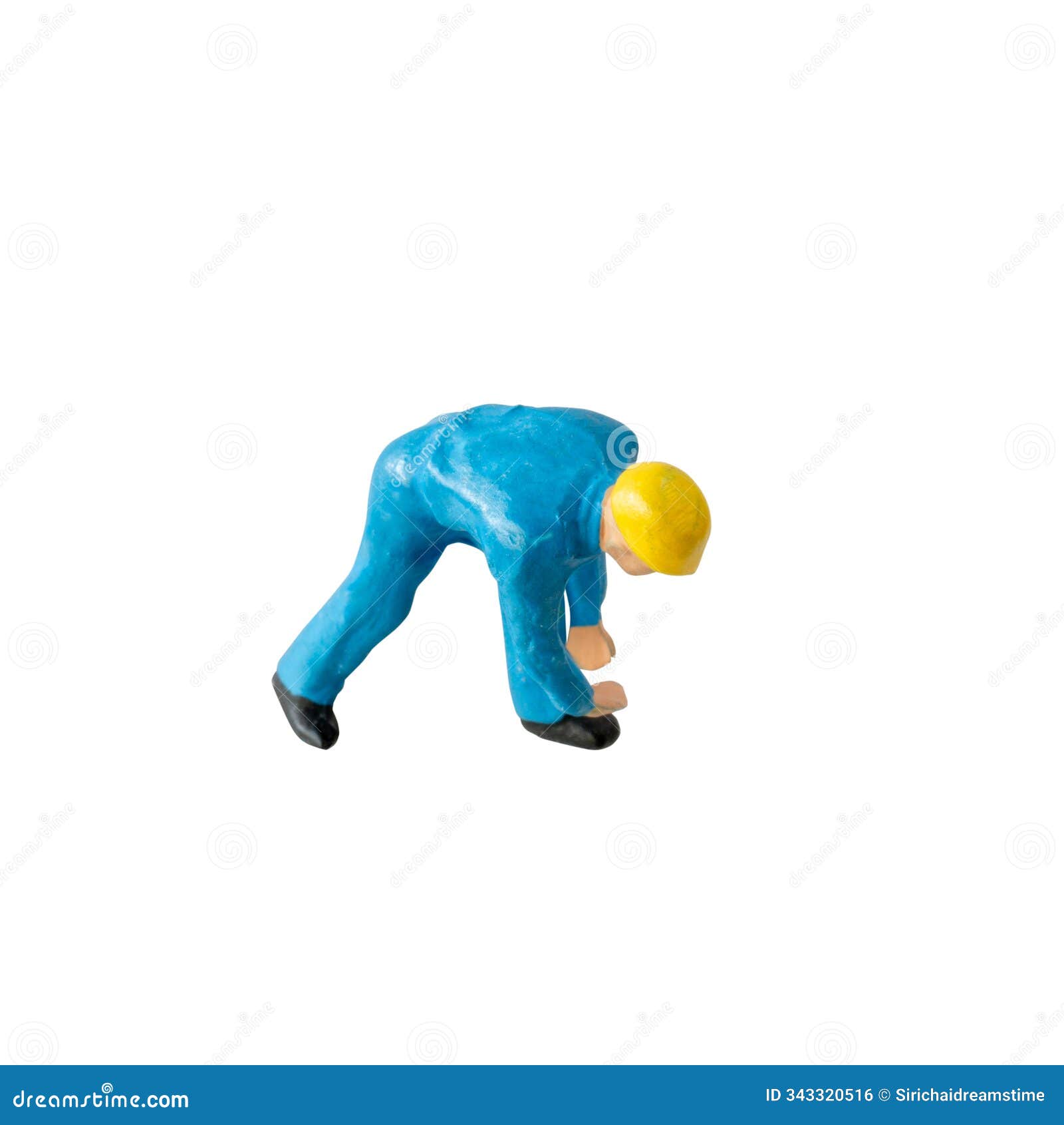 Miniature Worker Isolate on White Background with Clipping Path Stock ...