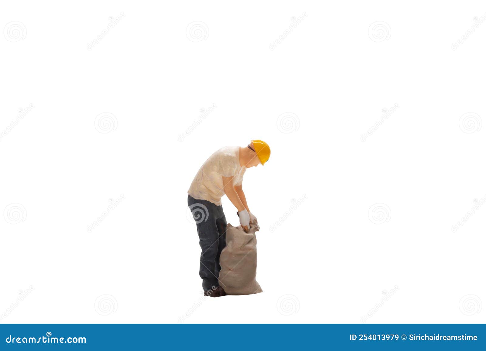 Miniature Worker Isolated on White Background with Clipping Path Stock ...