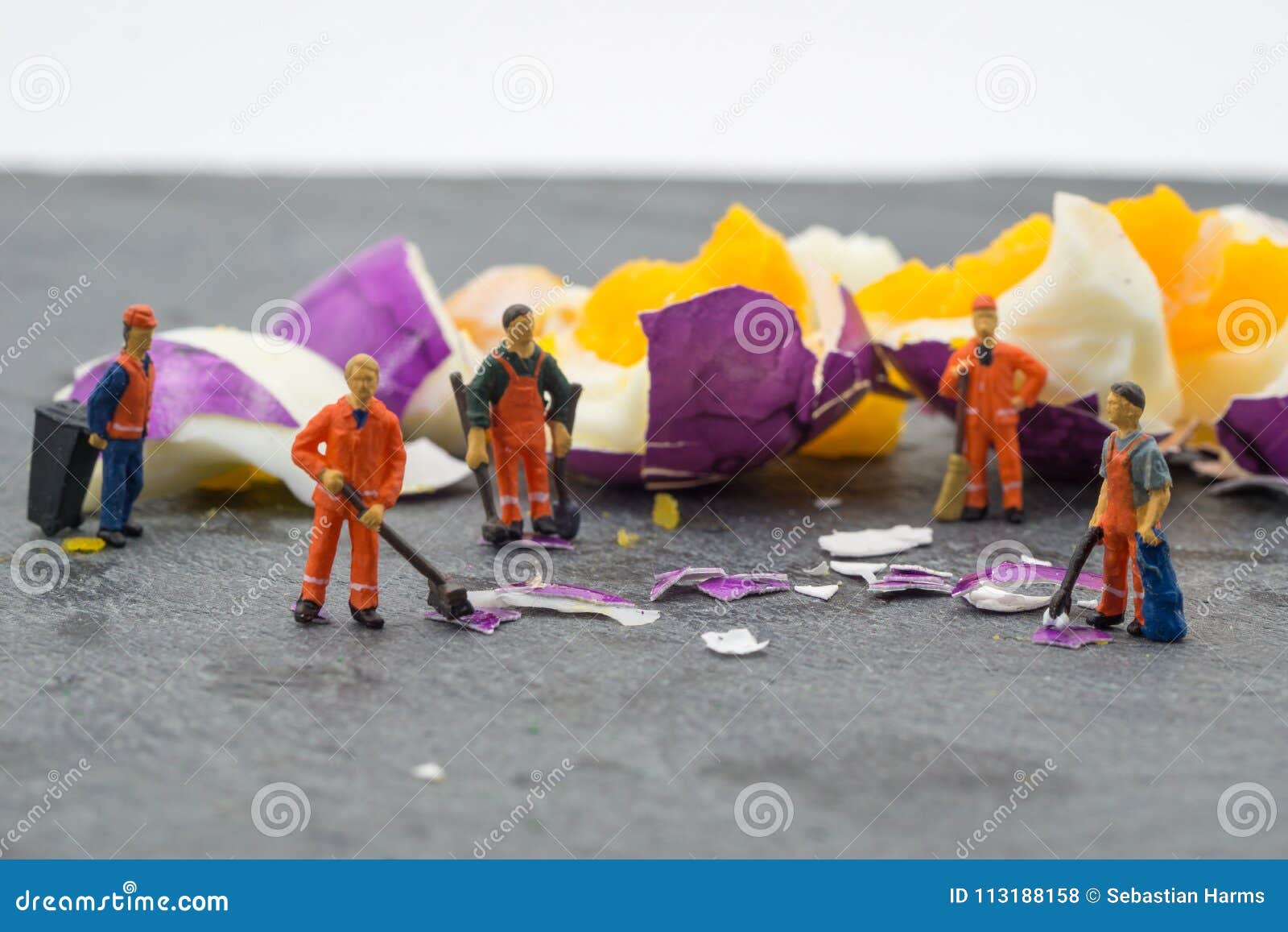 Miniature Worker People Hard Teamwork On Working Man Stock Photo ...