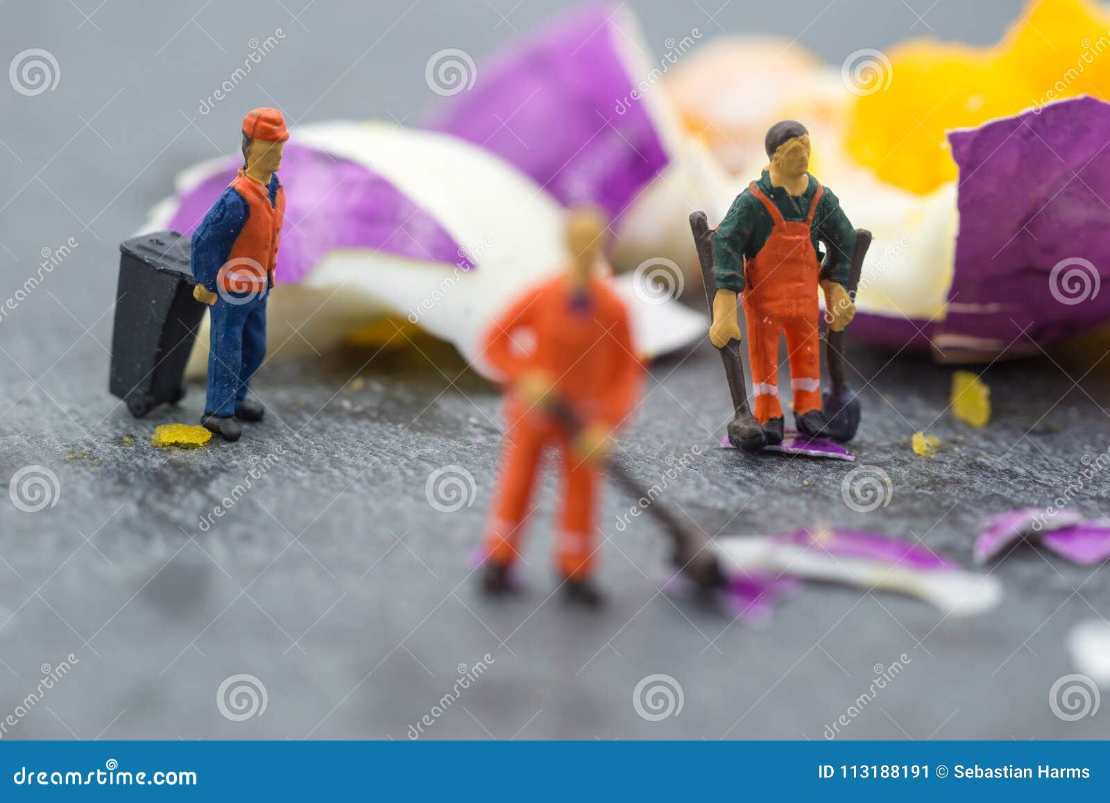 Miniature Worker People Working on Egg Stock Image - Image of abstract ...