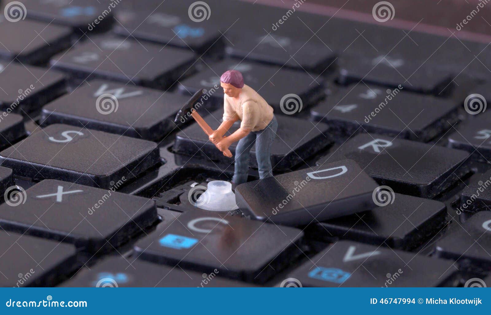 Miniature Worker People Hard Teamwork On Working Man Stock Photo ...