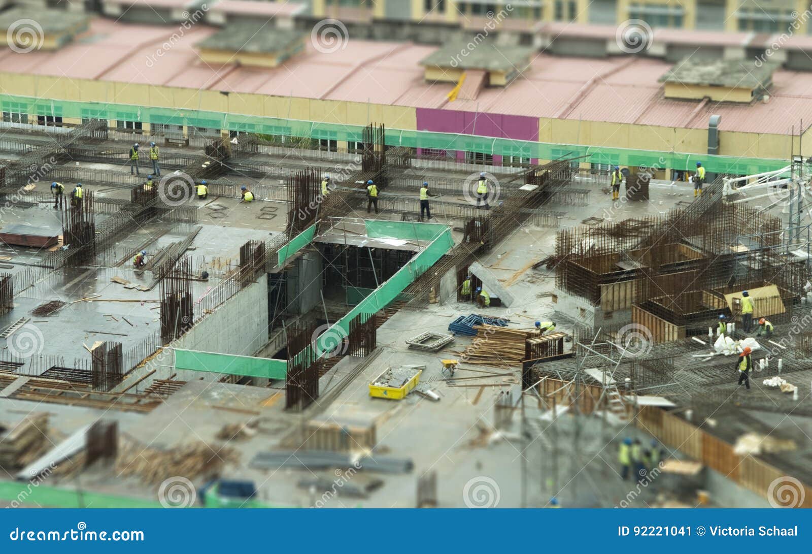 Miniature Workers on Construction Site Stock Image - Image of people ...