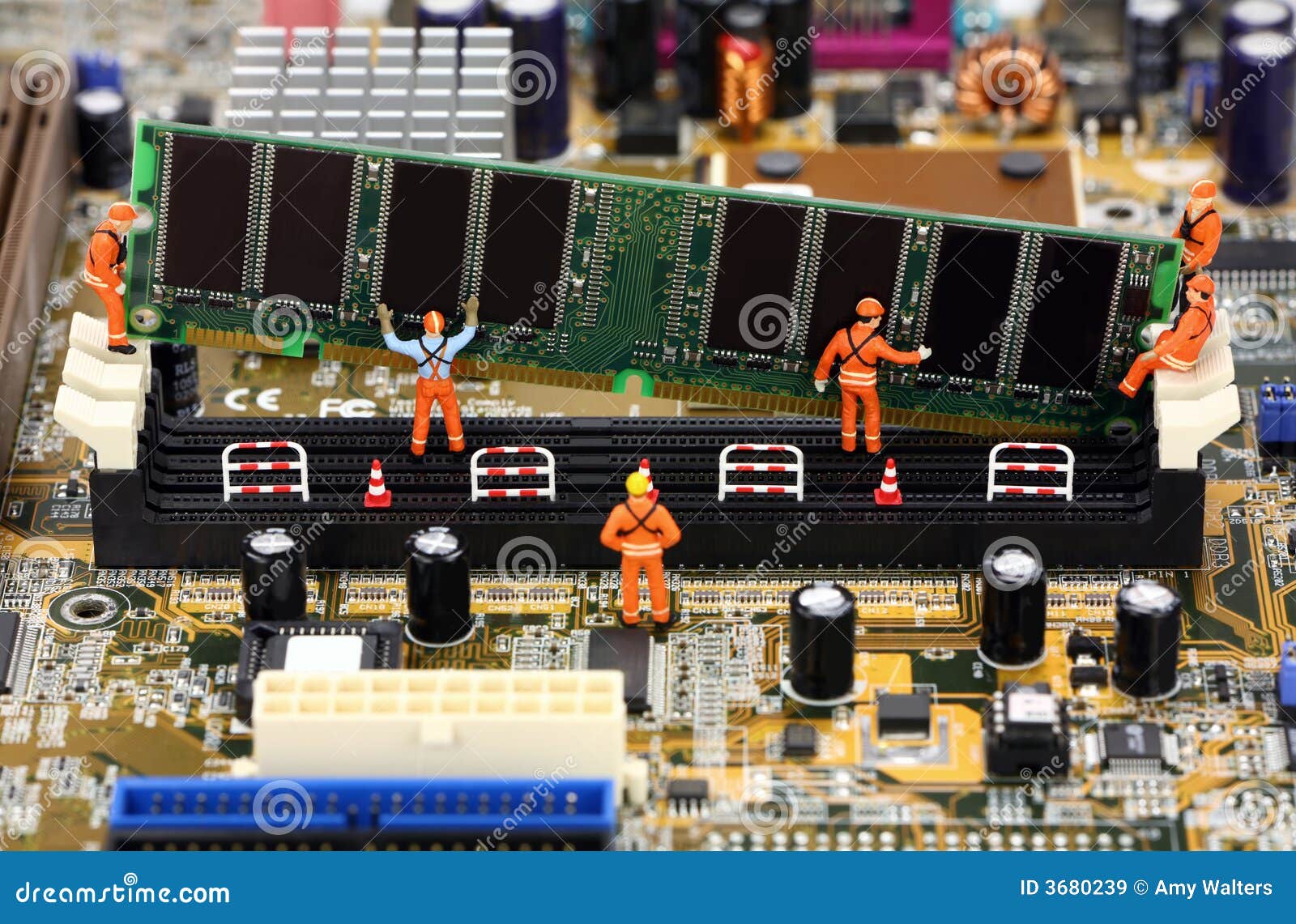 Miniature Workers Installing RAM Memory Stock Image - Image of memory ...