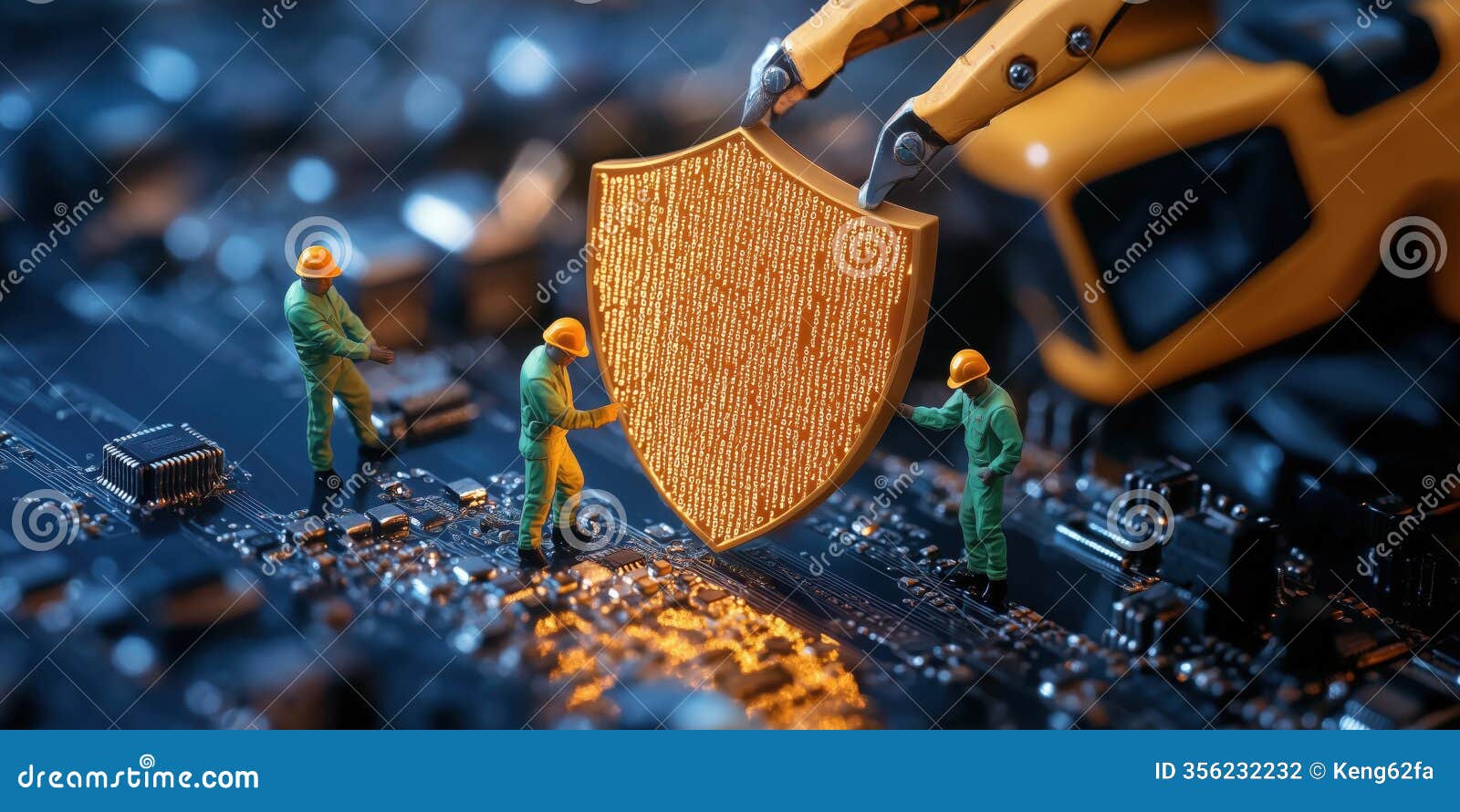 3D Miniature Workers Painting A Giant Apple, Using Scaffolding And Tiny ...