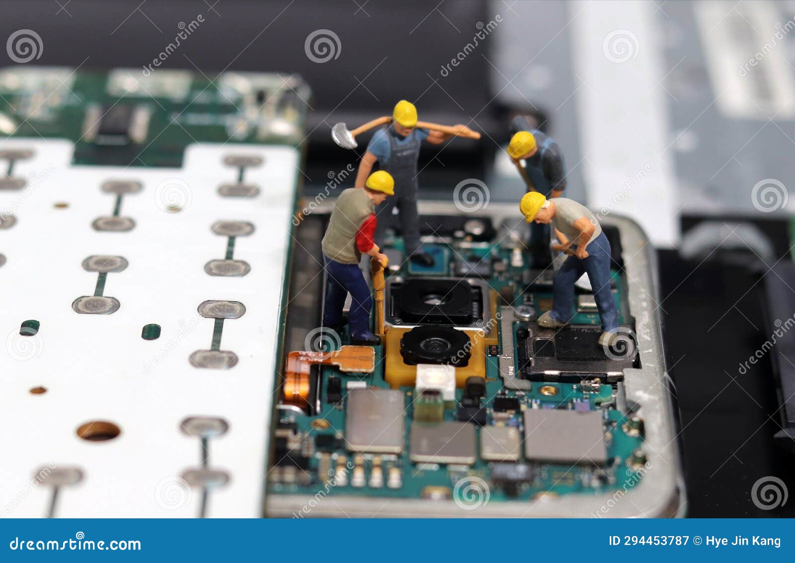 Miniatures To Repair Cell Phone Boards. Stock Image - Image of ...