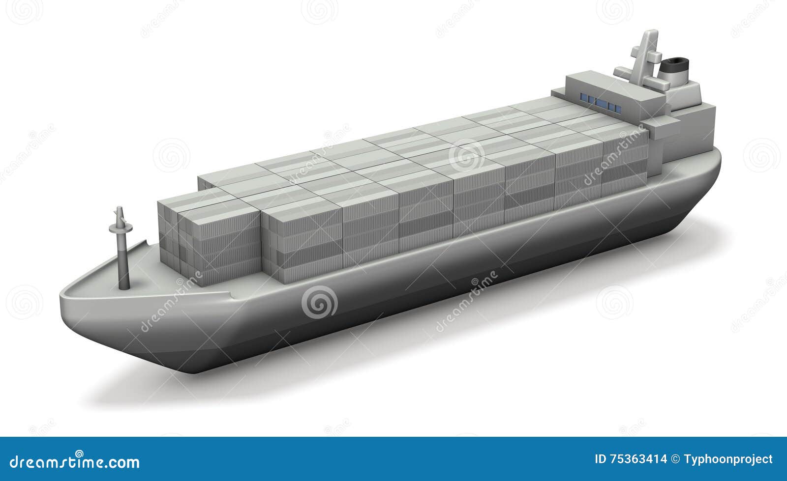 Miniatuurmodel Van Containerschip Stock Illustratie - Illustration of ...