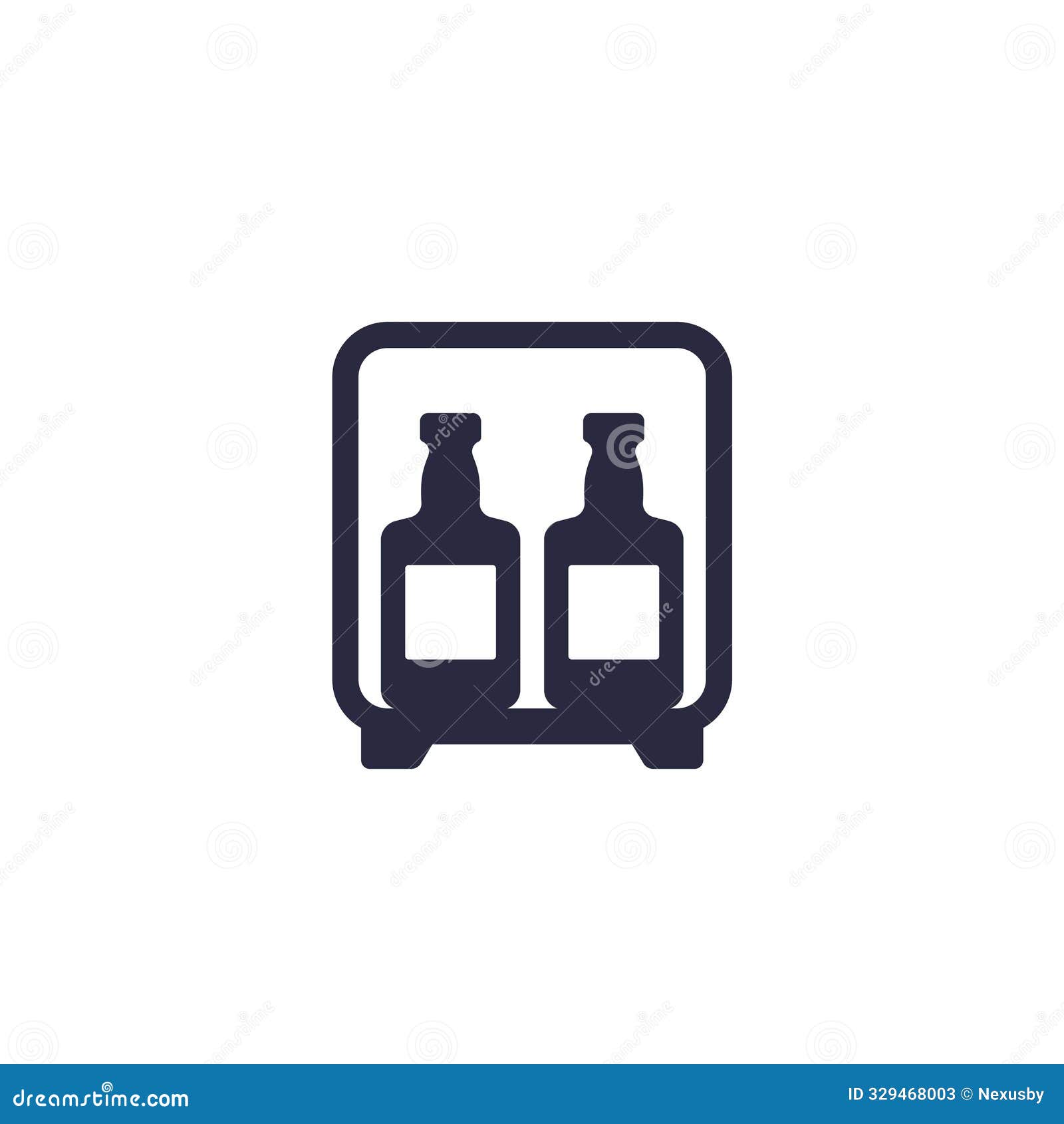 Minibar Icon, Mini Fridge with Whiskey Bottles Stock Illustration ...