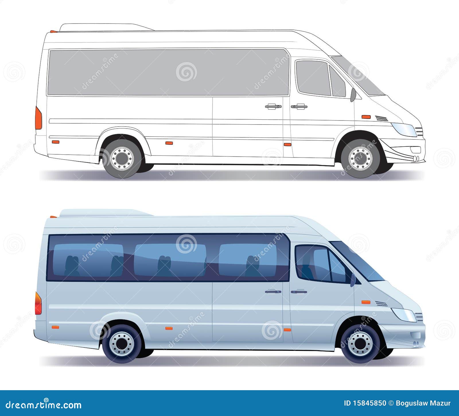 Minibus stock vector. Illustration of black, auto, public - 15845850