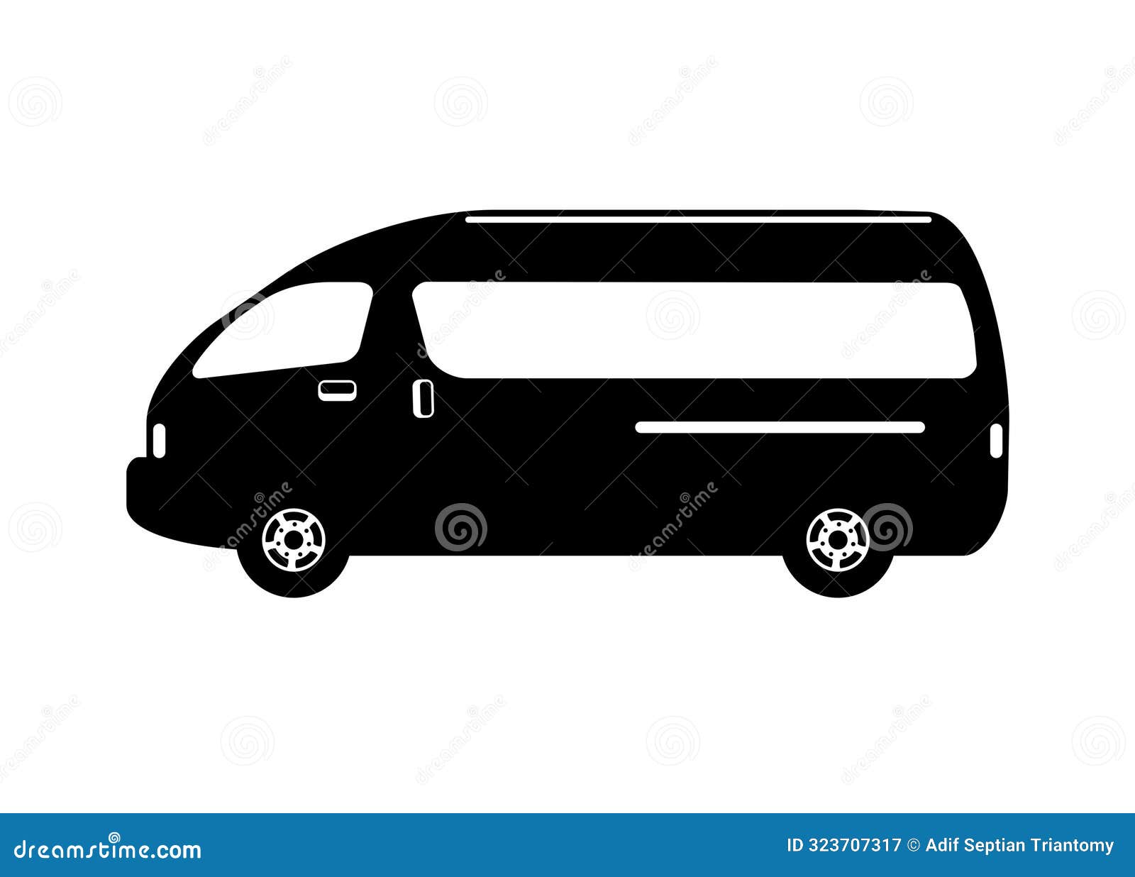 Minibus On A Black Background. Symbol. Camping. Vector | CartoonDealer ...