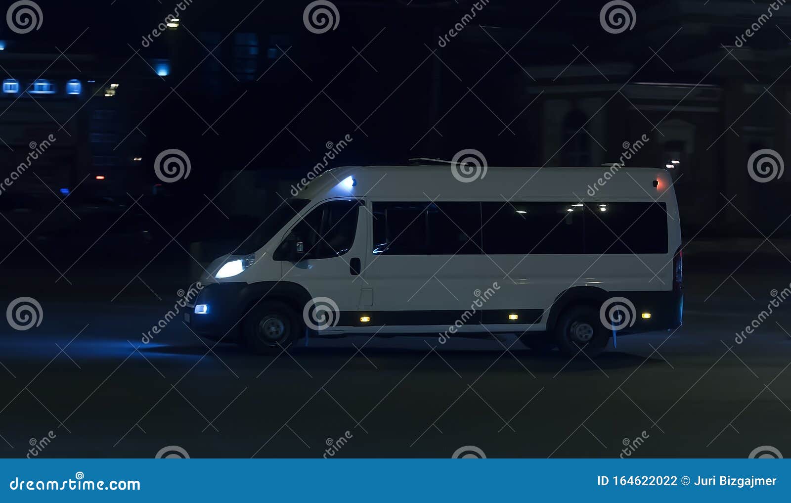 Minibus Driving Night City stock photo. Image of shipping - 164622022