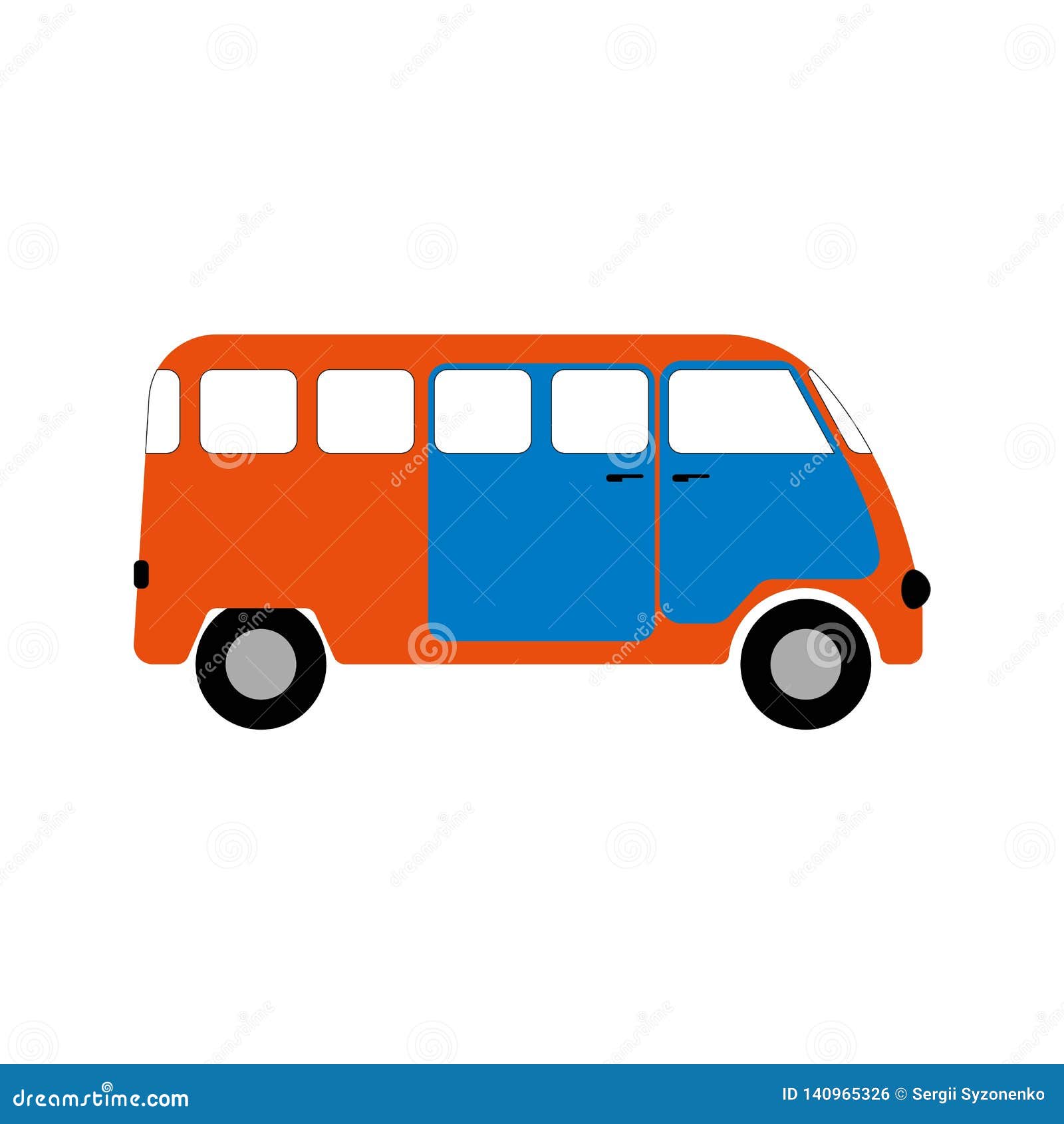 Minibus Figure Icon, Isolated Object Stock Vector - Illustration of ...
