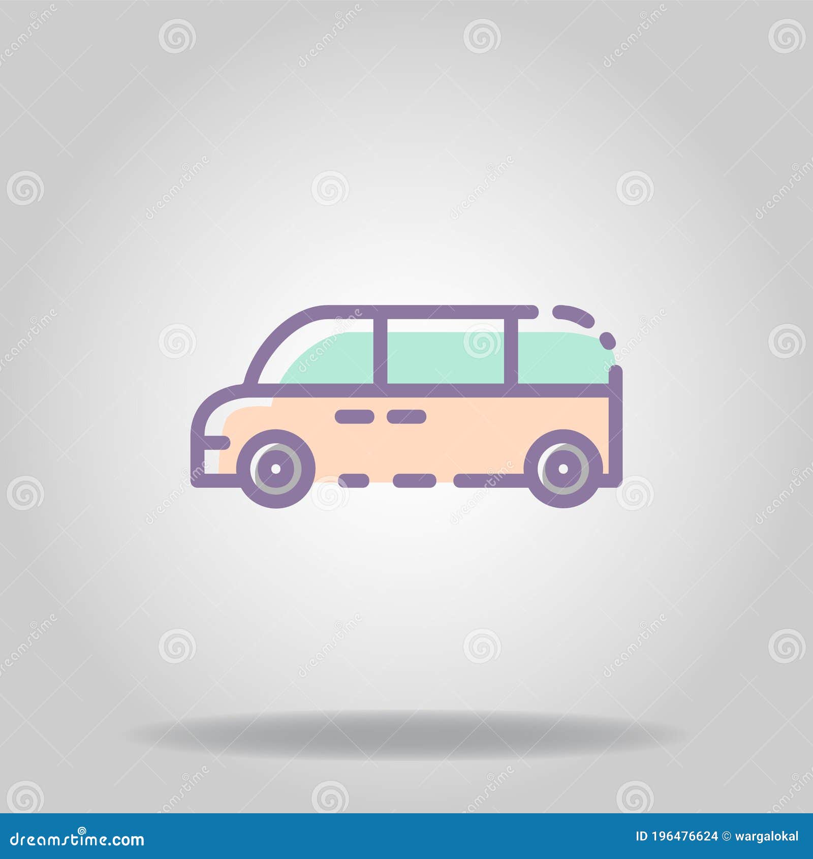 Minibus Icon or Logo in Pastel Color Stock Vector - Illustration of ...